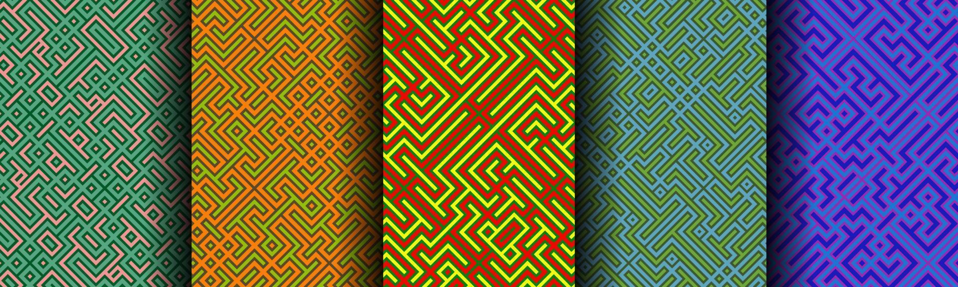 Modern Geometric Abstract Line Pattern Bundle Set 11025773 Vector Art