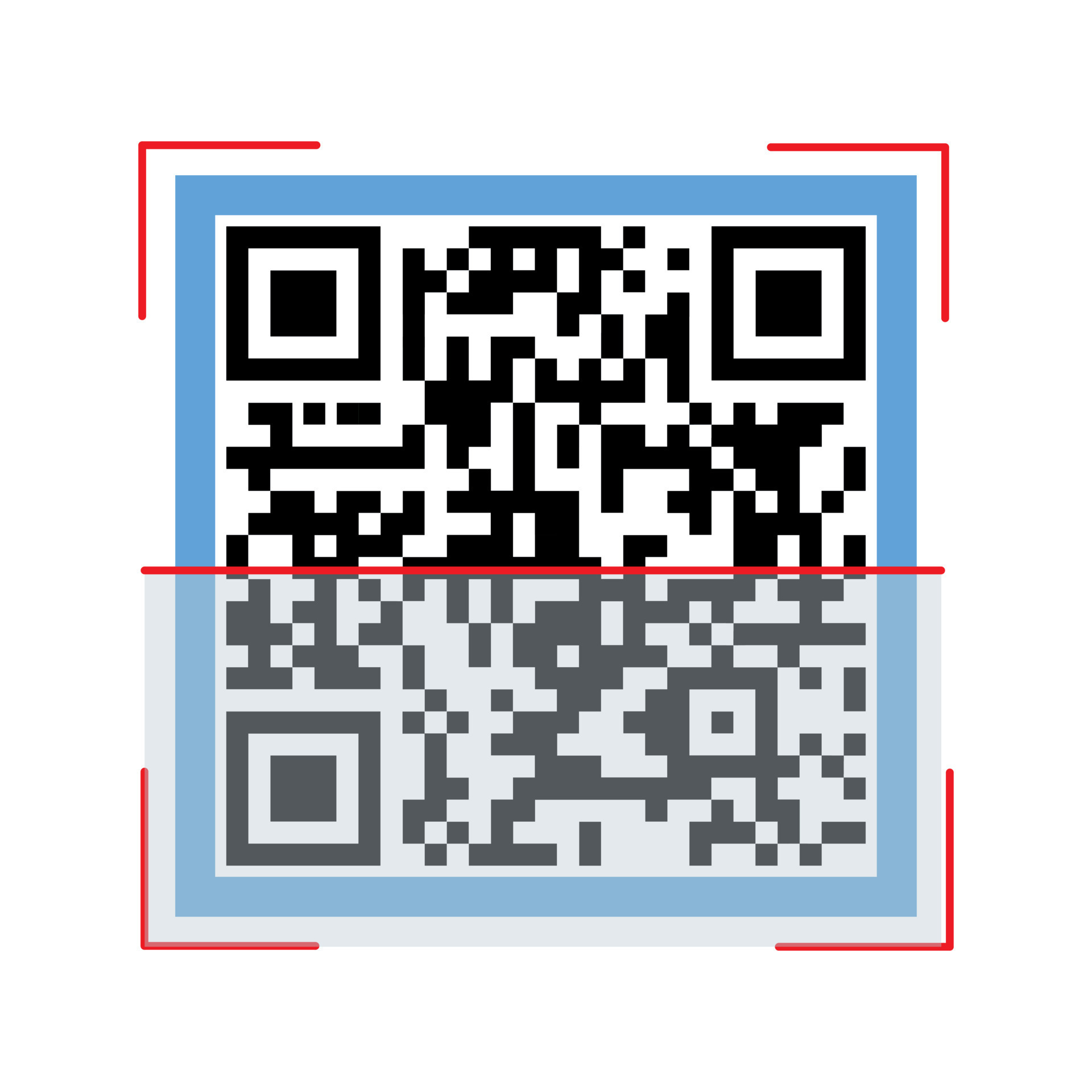 Qrcode how digital square for phone scan. Mobile QR code the link on product, data, payment ...