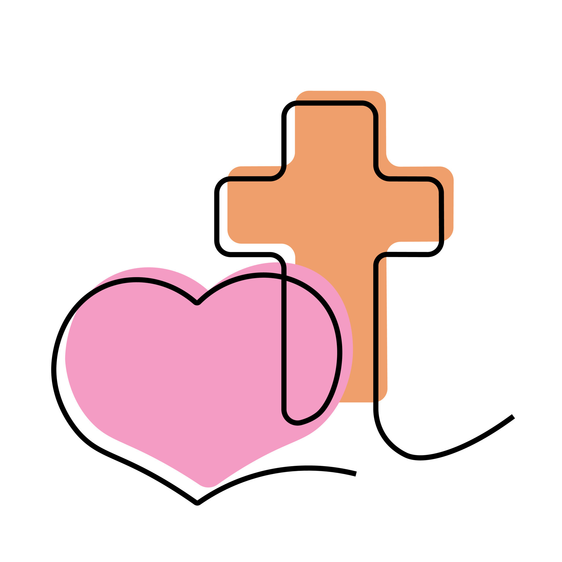 icono cristiano cruz y corazón en color lineal 11026559 Vector en Vecteezy