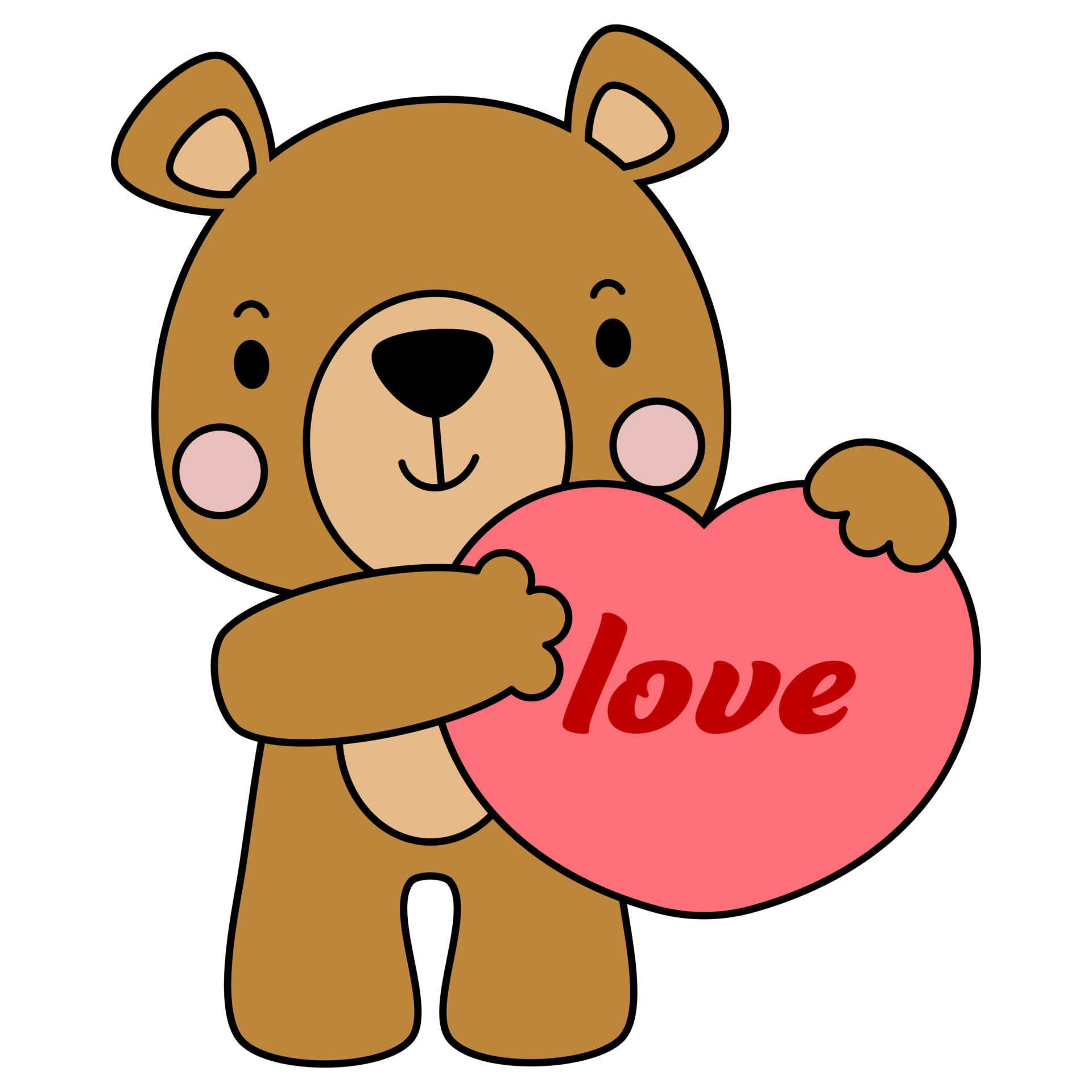 Cute Teddy Bear Love Set Valentines Day With Elements Filled Vector 11026717 Png