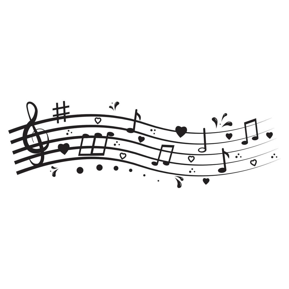 Musical notes, vector isolated illustration 11027206 Vector Art at Vecteezy