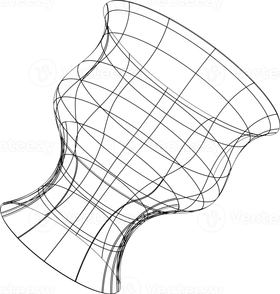 Abstract 3d Thin Line Wireframe For Futuristic Design Element 11028233 Png