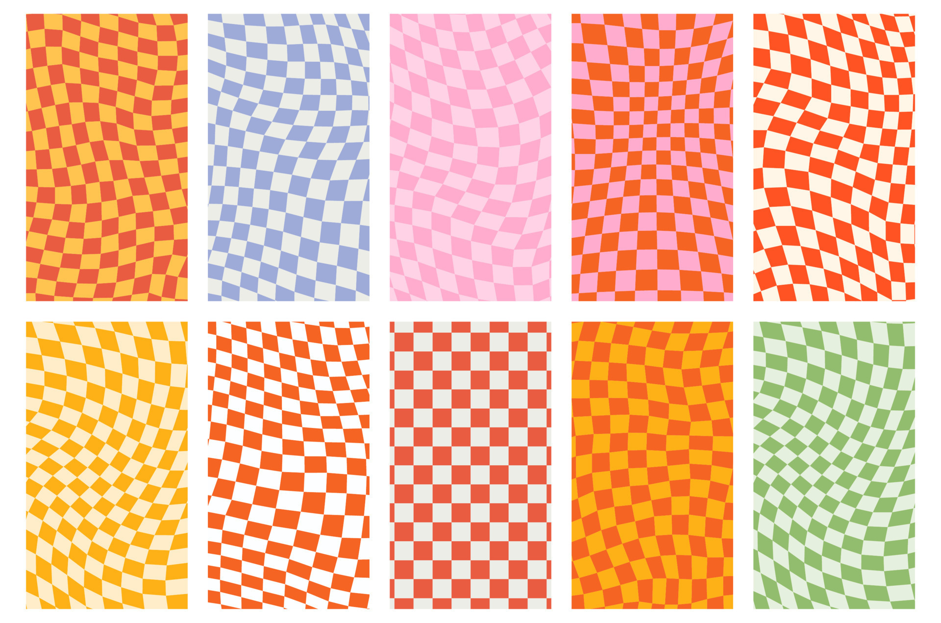 Groovy retro pattern background in psychedelic checkered backdrop style ...