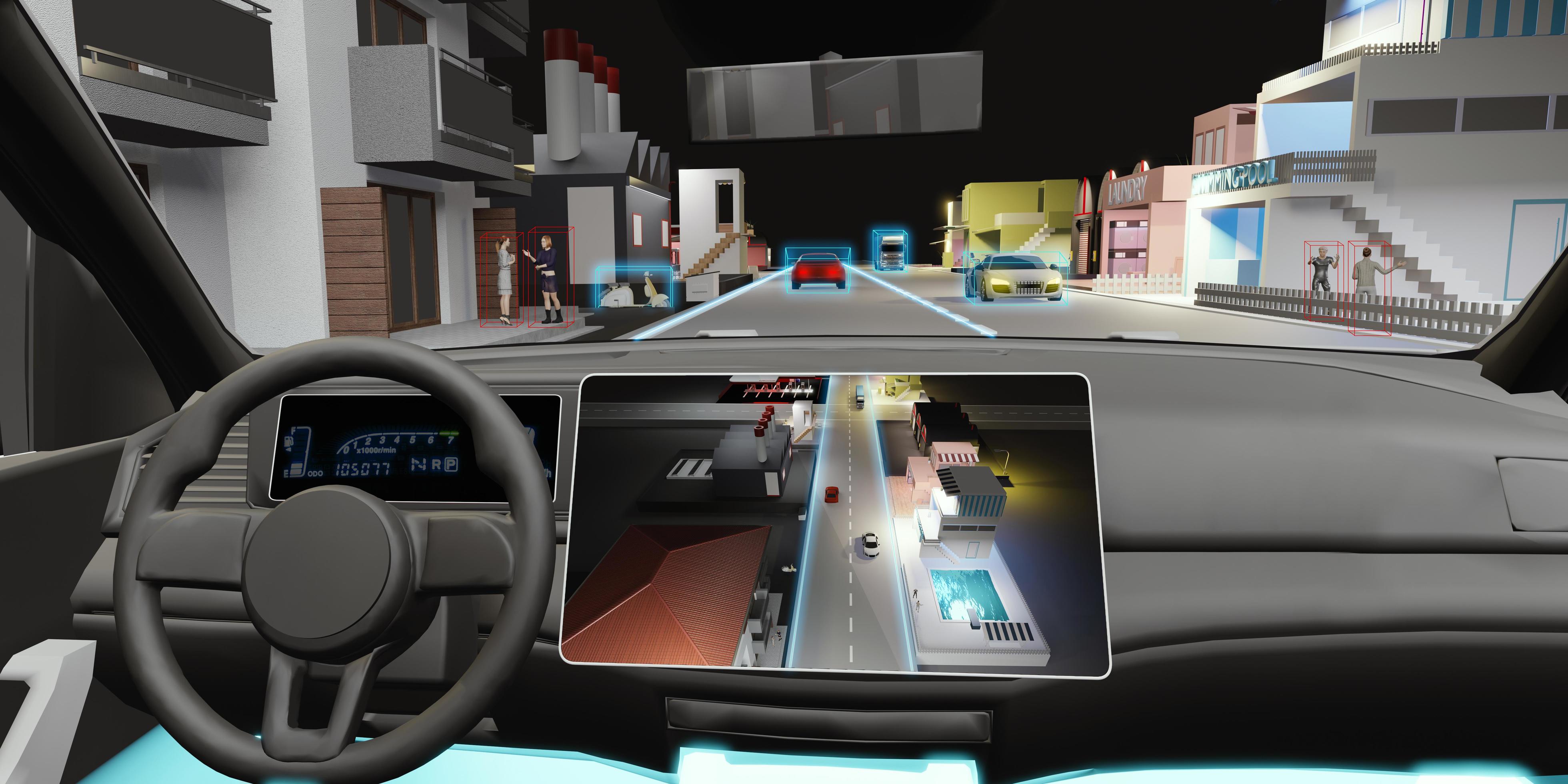 Auto Pilot Car Driverless Object Detection Sensor Digital Speedometer