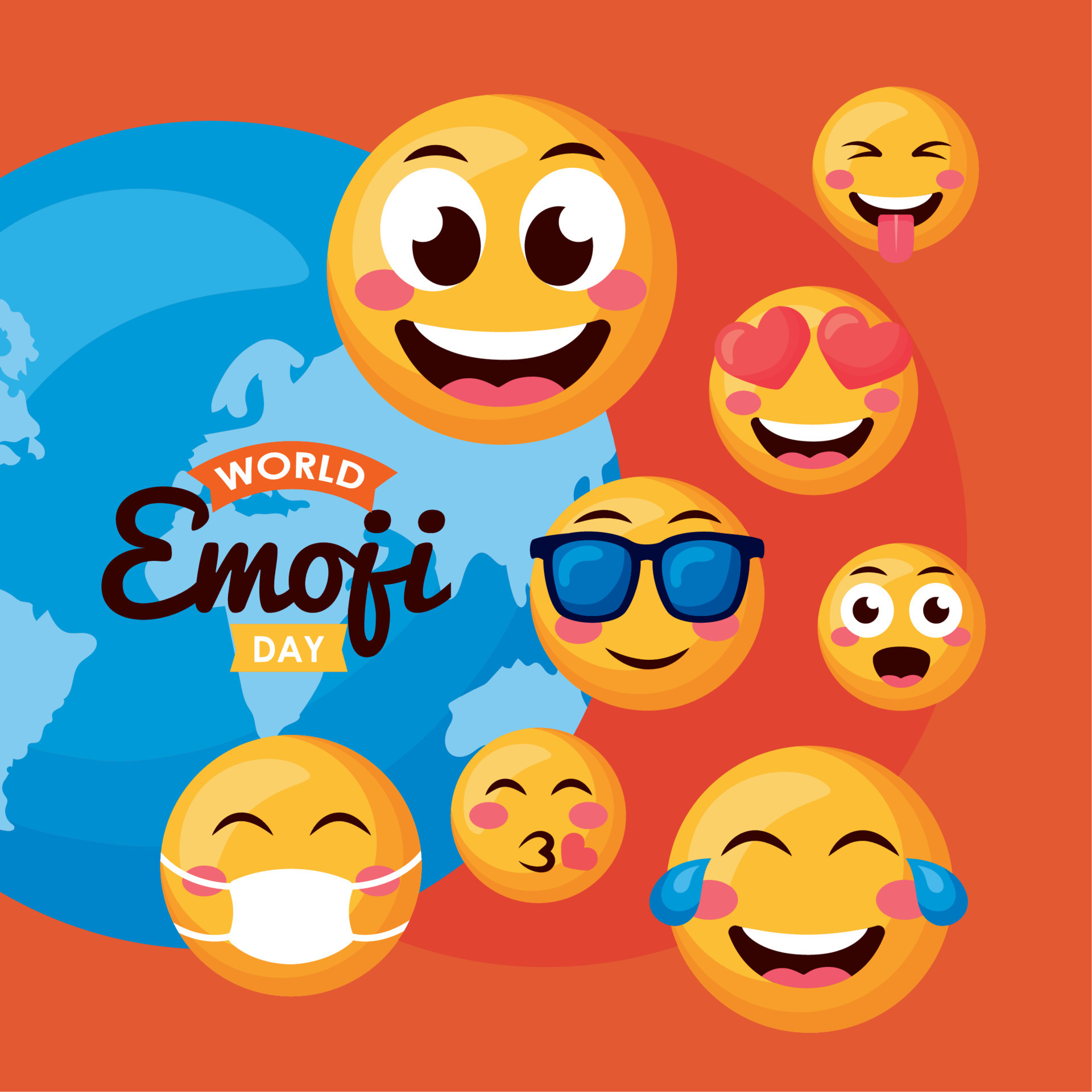 world emoji day card 11036596 Vector Art at Vecteezy