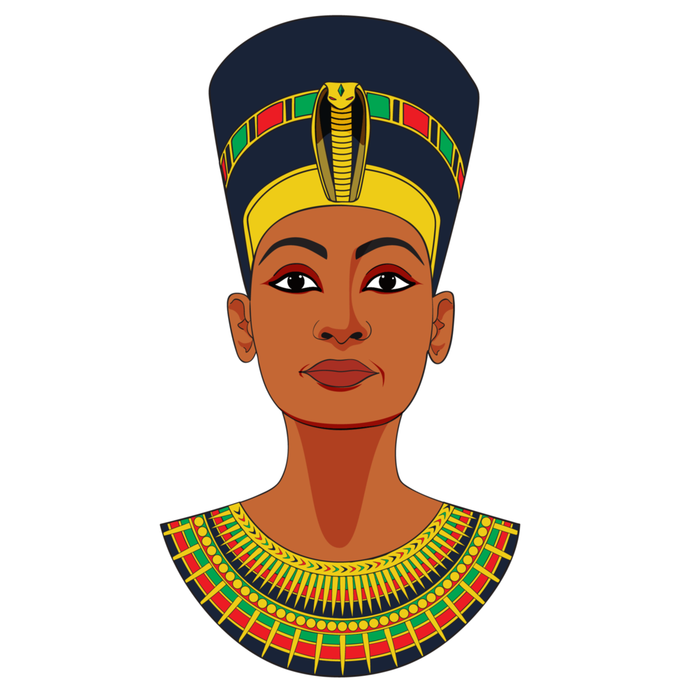 Illustration Of Egyptian Queen And The Great Royal Wife Of Akhenaten