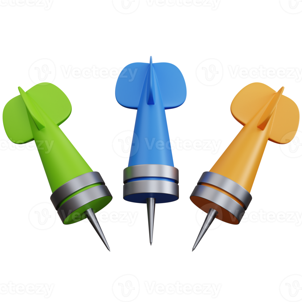 3d rendering three darts isolated 11048699 PNG 3d rendering three darts isolated 11048699 PNG