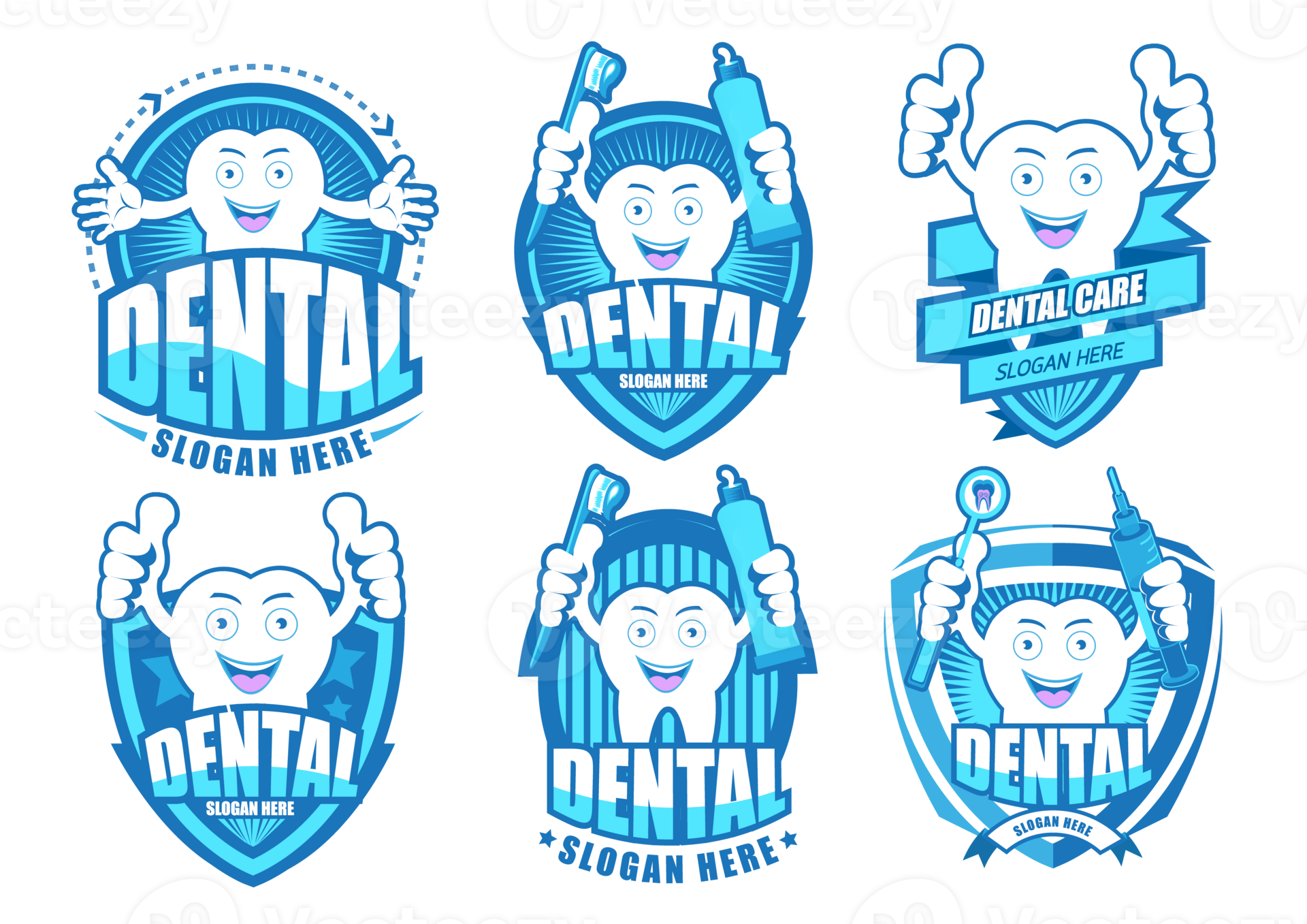 Cartoon Smiling Tooth Symbol Set Its Happy Smile Concept 11048992 Png