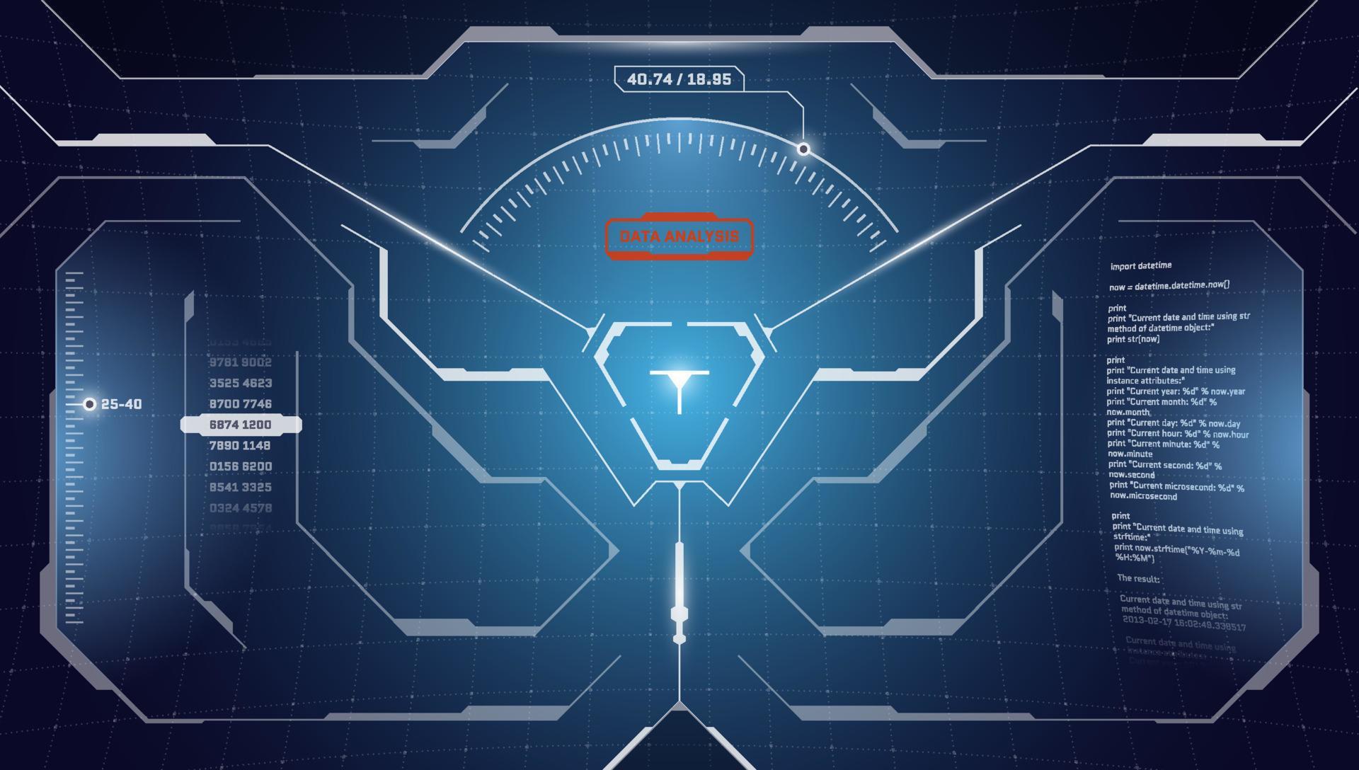 VR HUD digital futuristic interface cyberpunk screen design. Sci-fi virtual reality technology ...