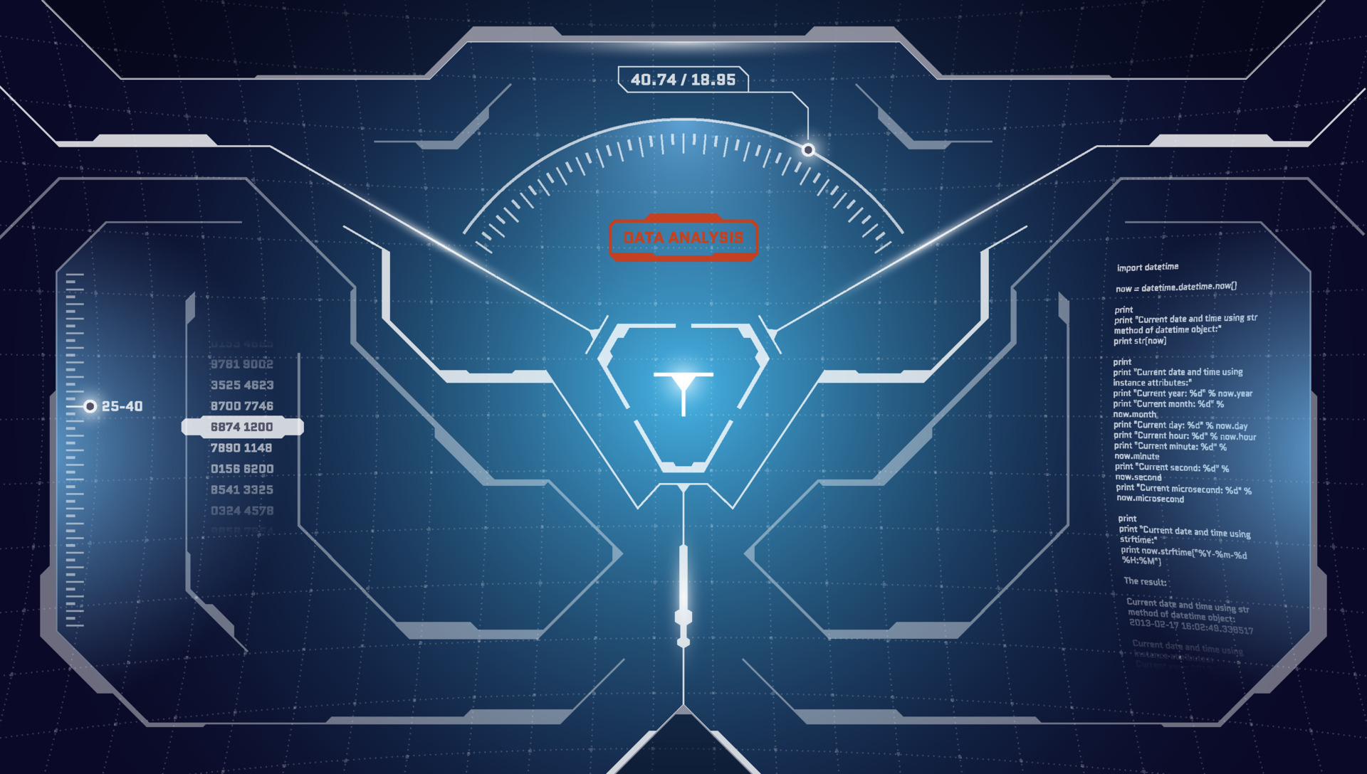 VR HUD digital futuristic interface cyberpunk screen design. Sci-fi virtual reality technology ...