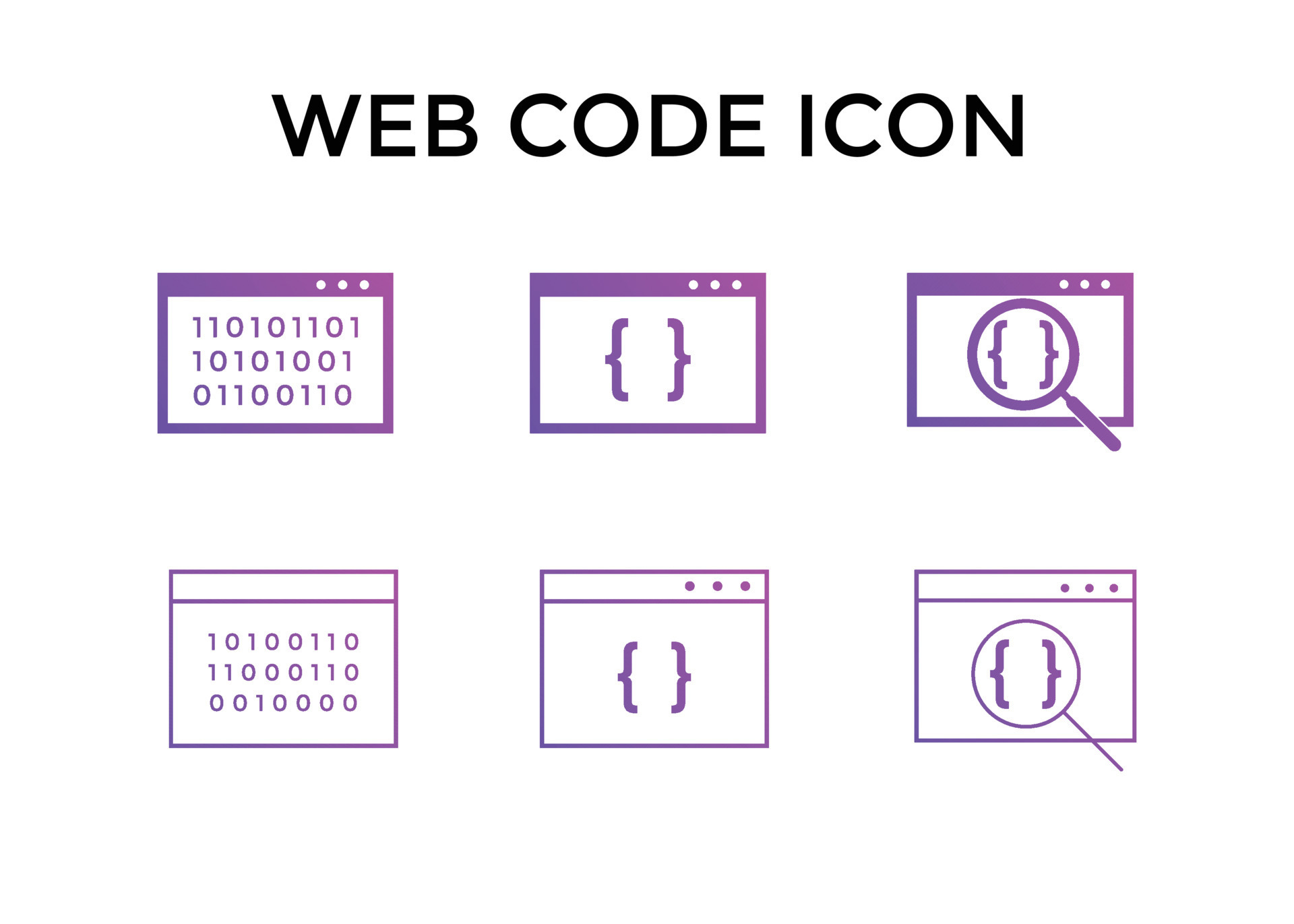 Web code icons. Website coding icon symbol 11051922 Vector Art at Vecteezy