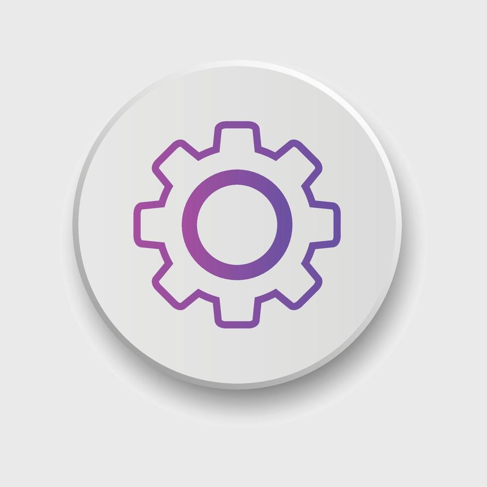 Setting icon for apps or web interface with button. Set of settings, Gear, Cog icon vector with ...