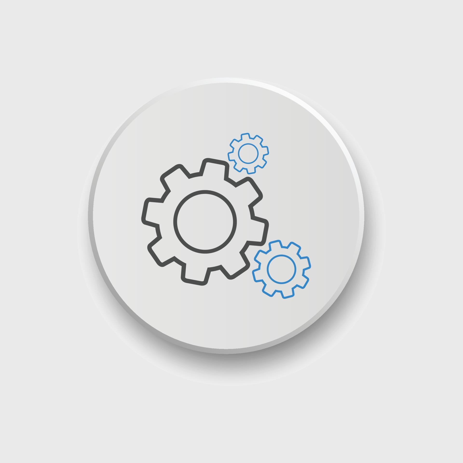 Setting Gear Line Icon Symbol For Ui Social Media Website Isolated On