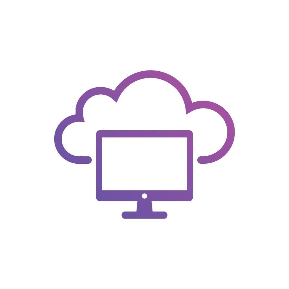 ilustración de vector de icono de computación en nube. símbolo de computación en la nube para ...