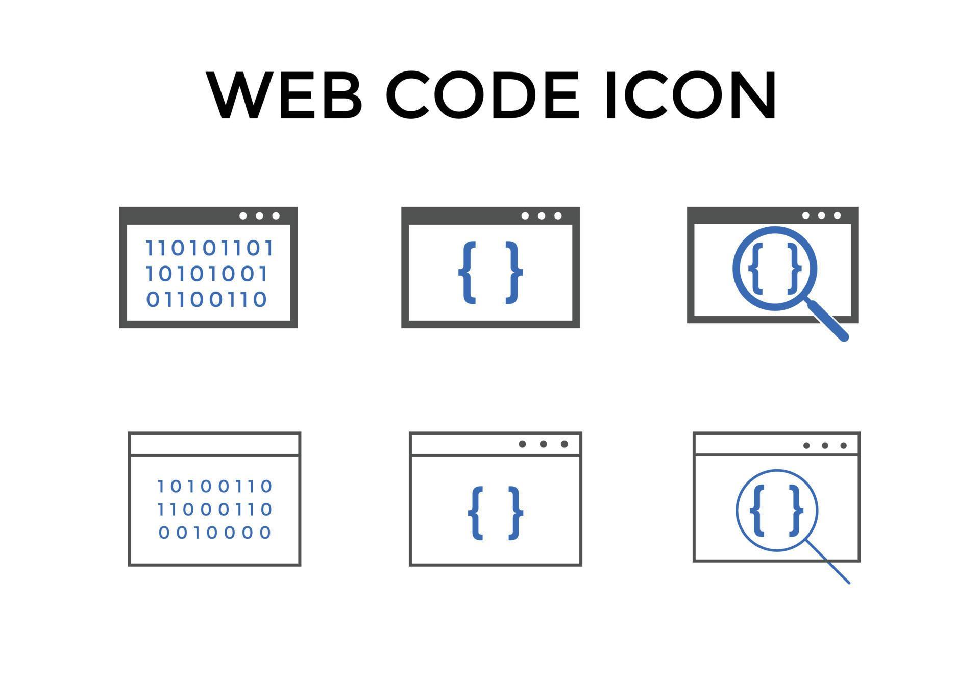 Web code icons. Website coding icon symbol 11053842 Vector Art at Vecteezy