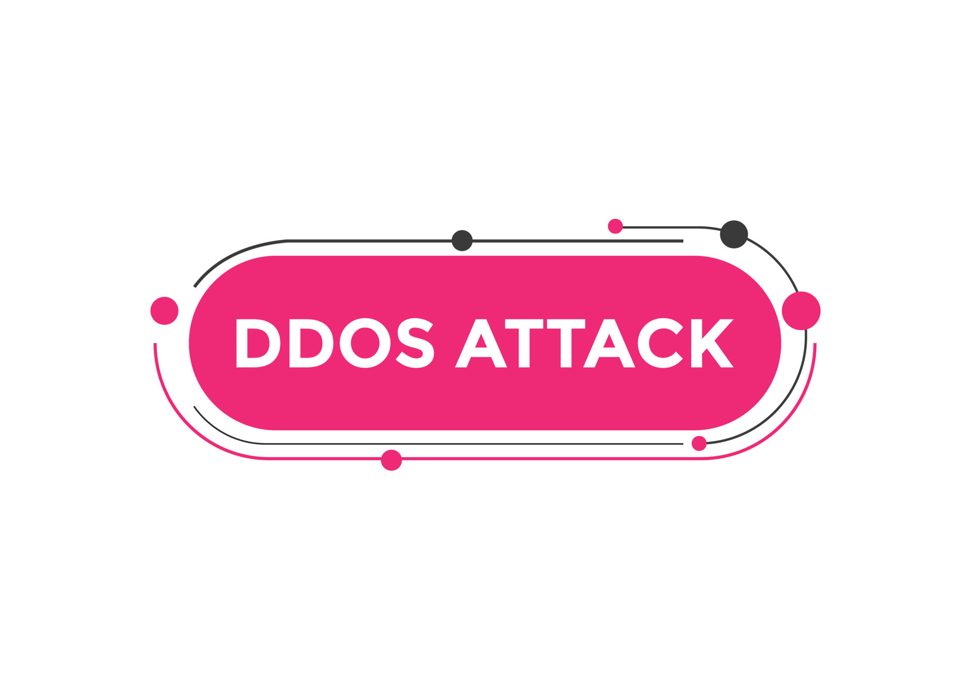 Ddos Attack Text Button Ddos Attack Speech Bubble Ddos Attack Text Web Template Vector