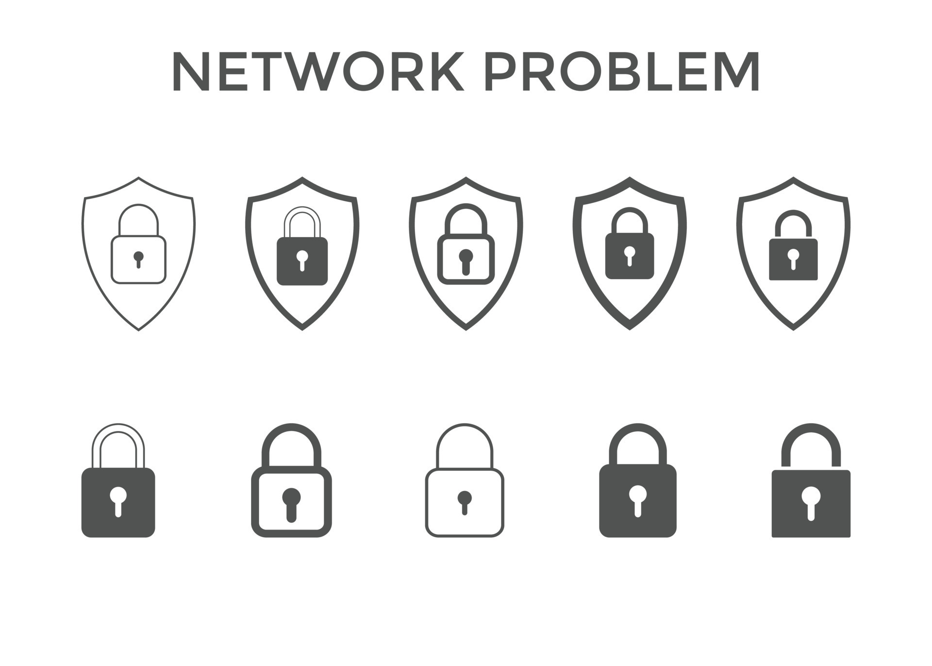 Set Of Network Protection Icons Lock Security Shield Icon 11054362 Vector Art At Vecteezy
