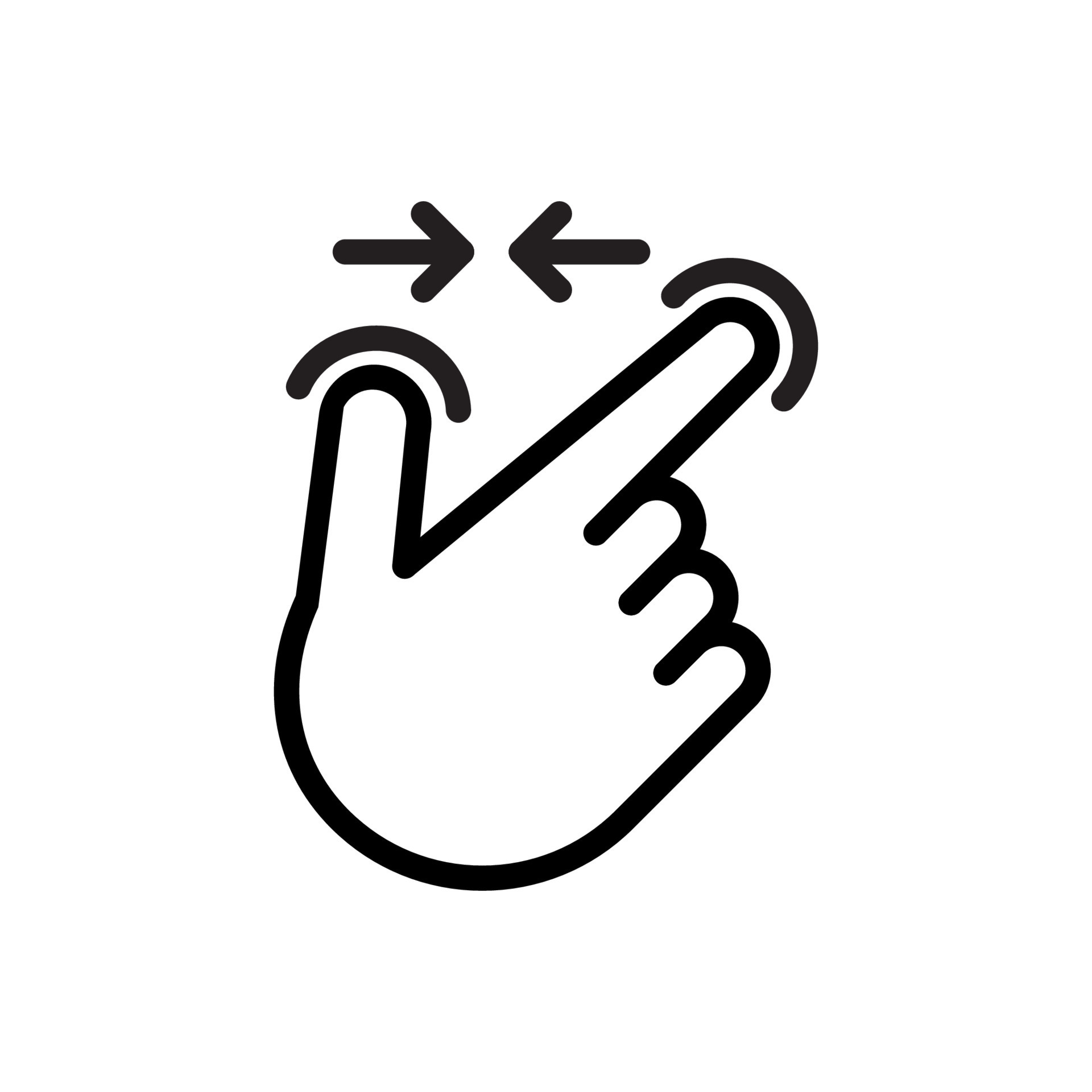 Two fingers pinch gesture on screen interface. 11054559 Vector Art at Vecteezy