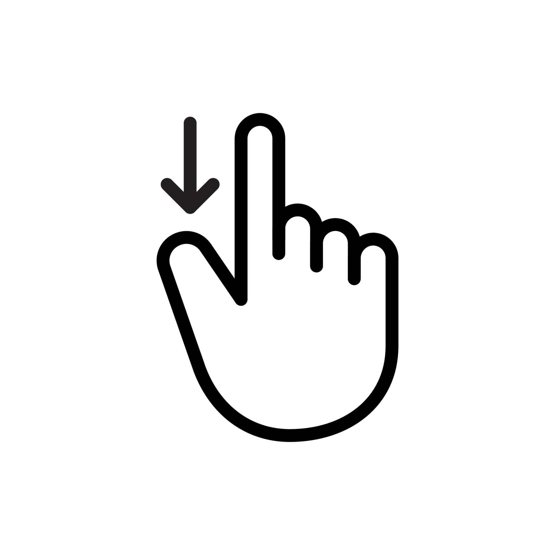 Gesture Finger Swipe Down 11054567 Vector Art At Vecteezy