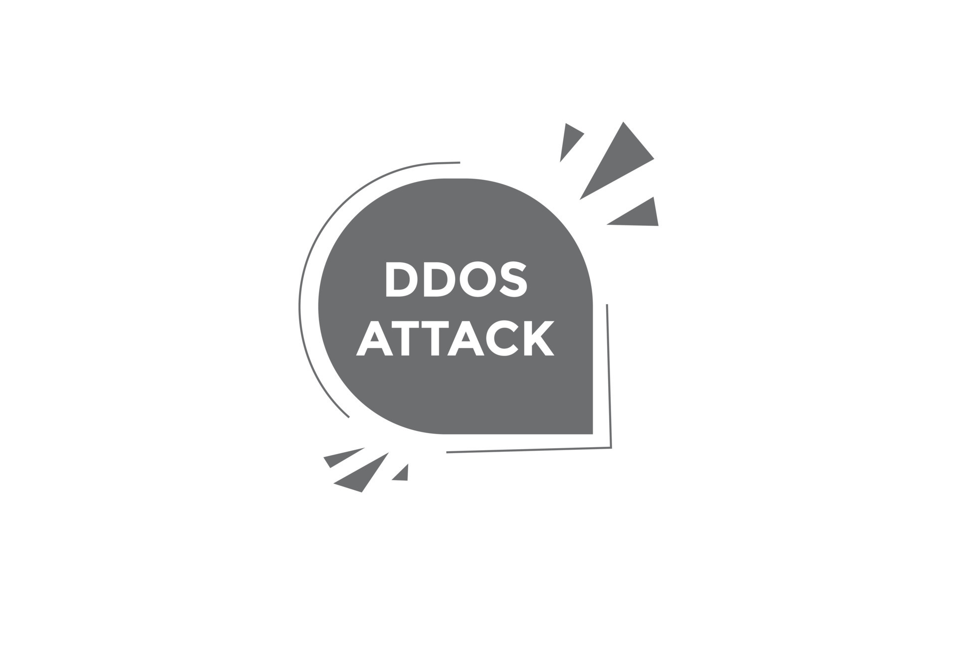 Ddos Attack Text Button Ddos Attack Speech Bubble Ddos Attack Text Web Template Vector