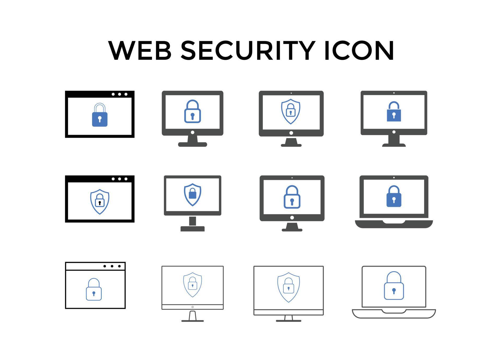 Web Security Icons Website Security Shield Protection Icon Symbol 11057217 Vector Art At Vecteezy