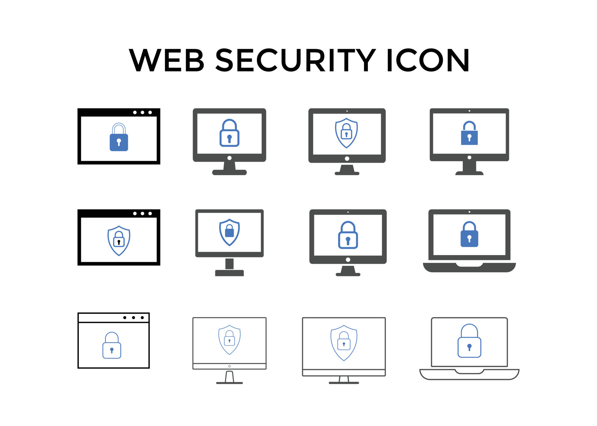 Web Security Icons Website Security Shield Protection Icon Symbol 11057217 Vector Art At Vecteezy