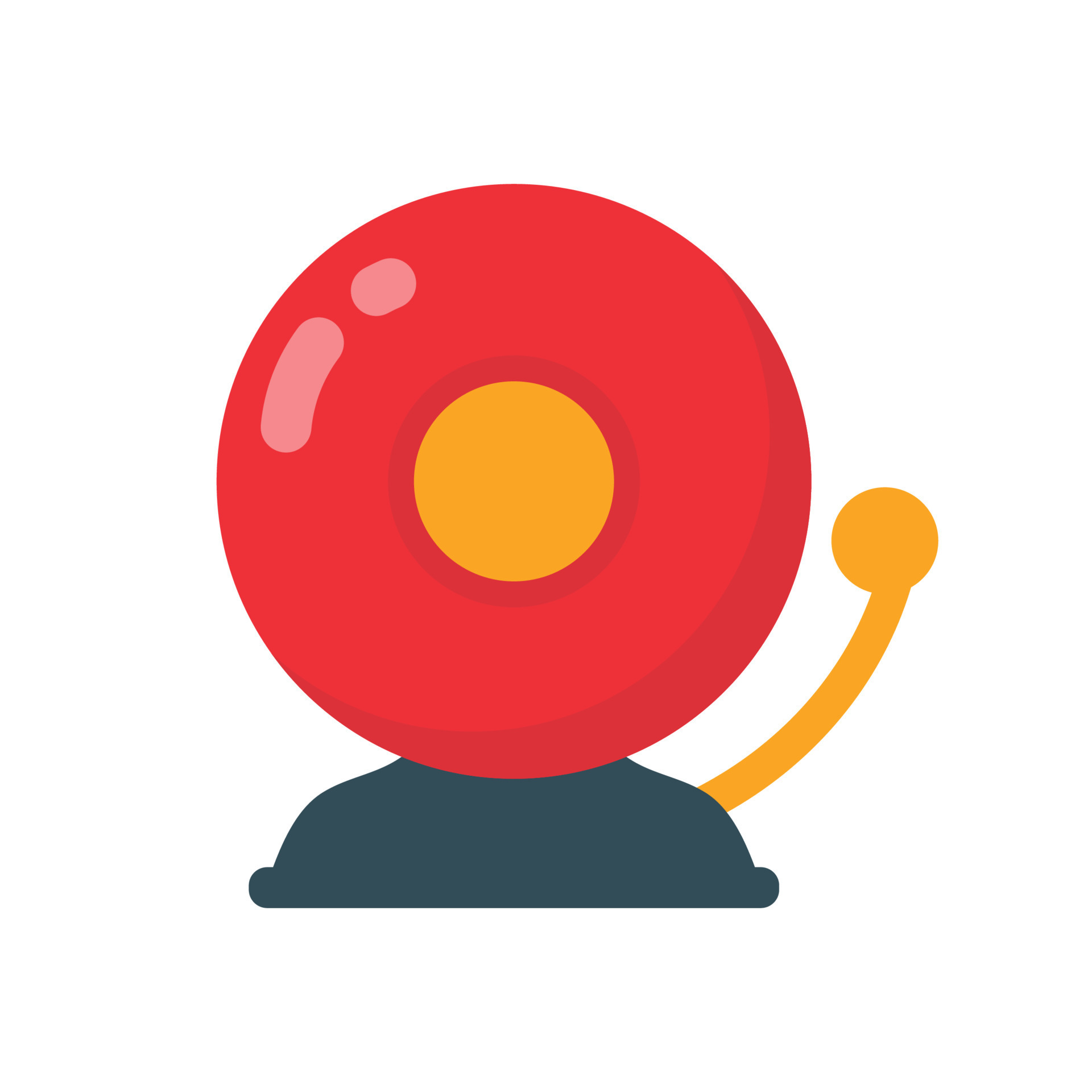 Red fire alarm bell icon. An electric bell sounds to alert you in the ... Red fire alarm bell icon. An electric bell sounds to alert you in the ...