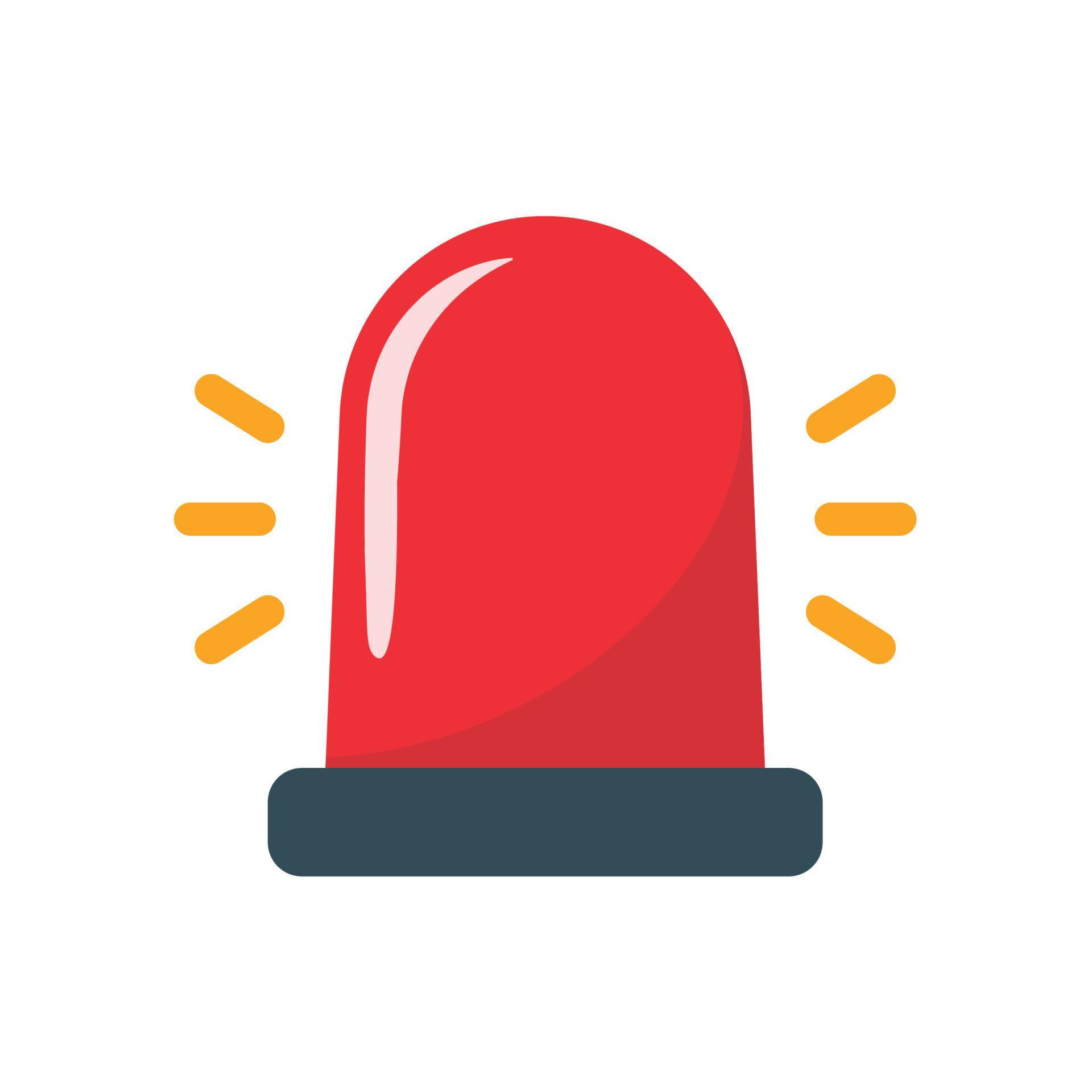 Emergency siren icon. Hazard warning light, ambulance route alarm ...