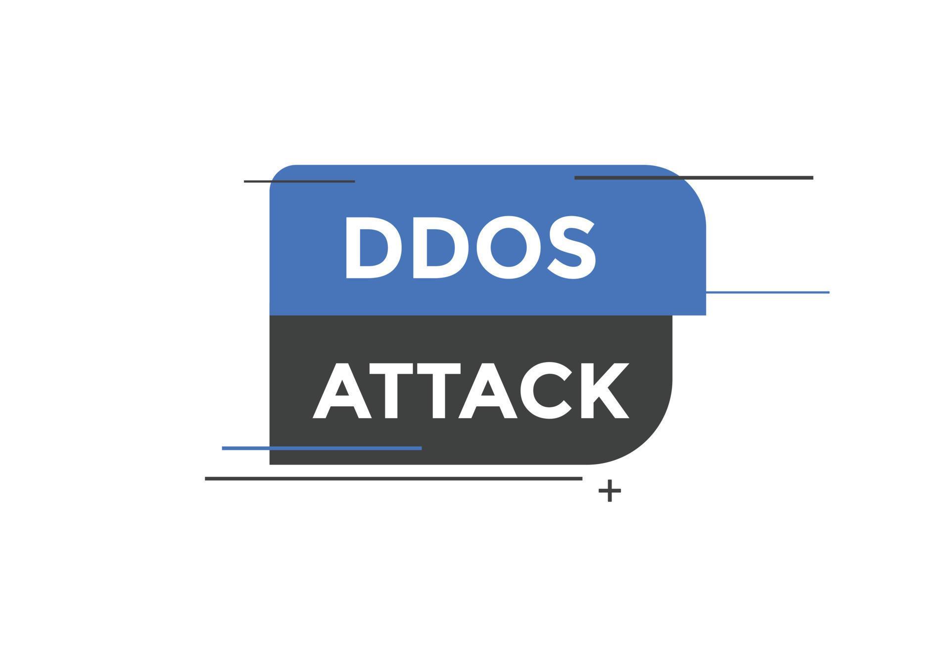 Ddos Attack Text Button Ddos Attack Speech Bubble Ddos Attack Text Web Template Vector