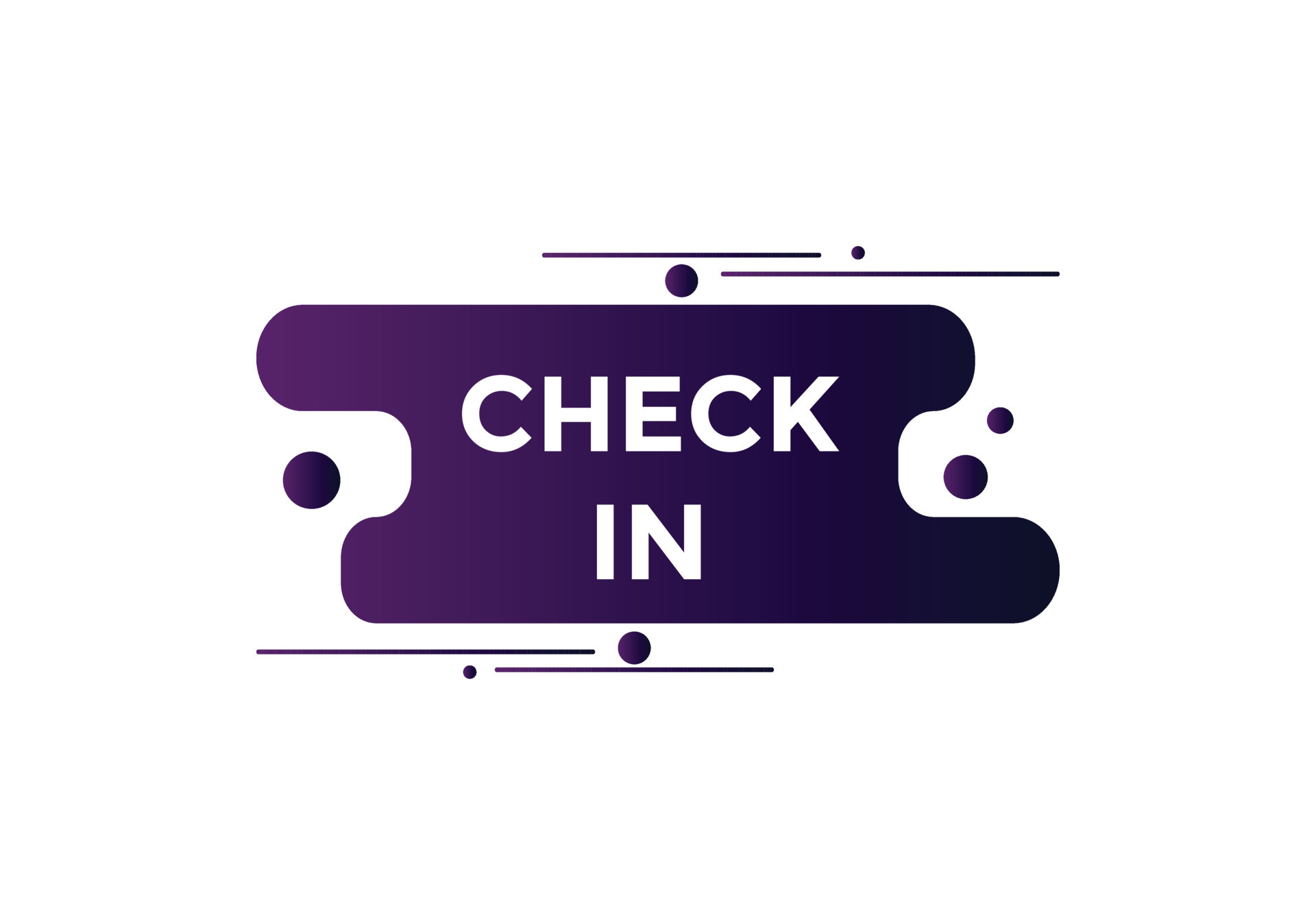 Check in text button. speech bubble. Check in Colorful web banner ...