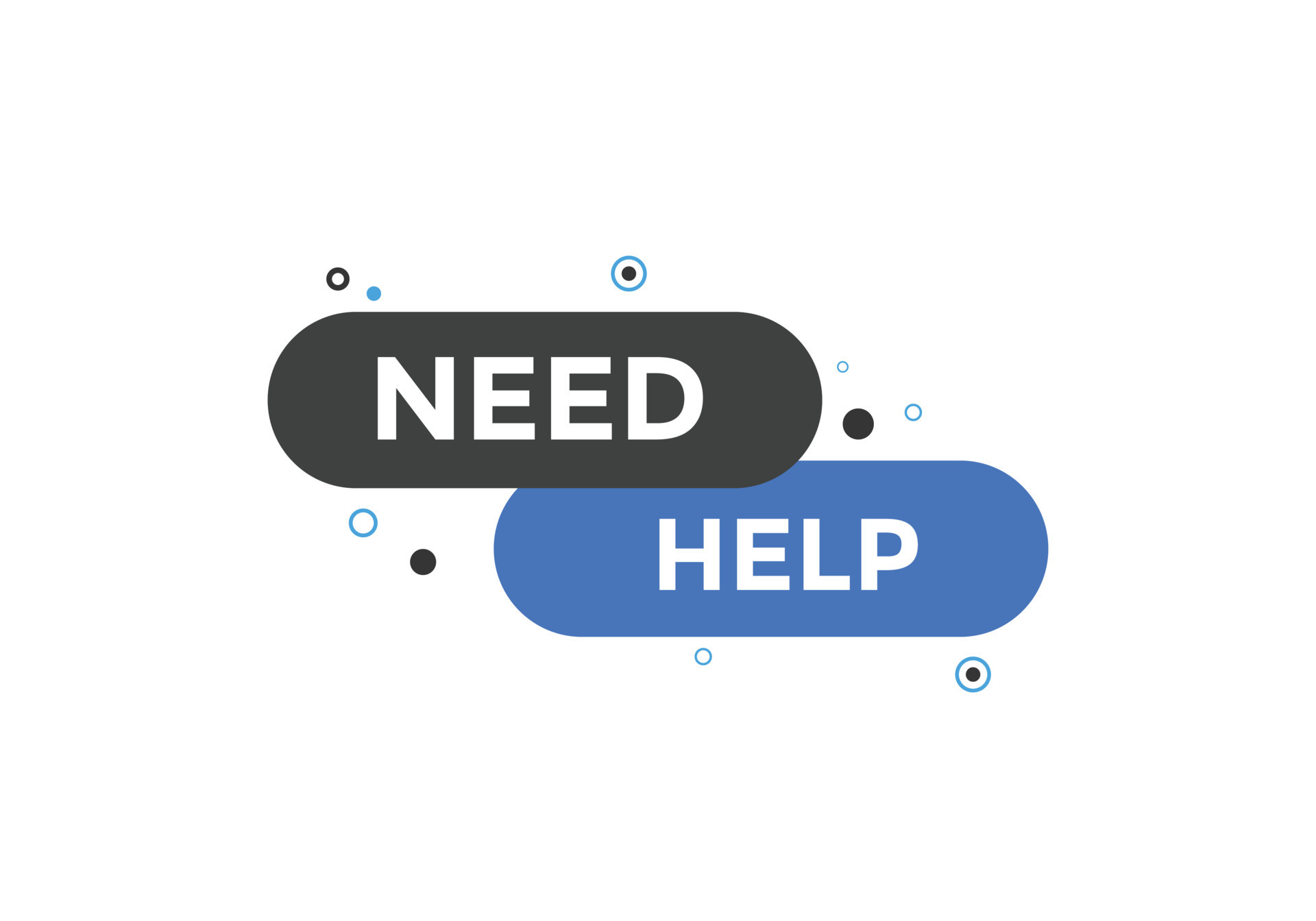 Need help button. Need help speech bubble. Need help text web template ...