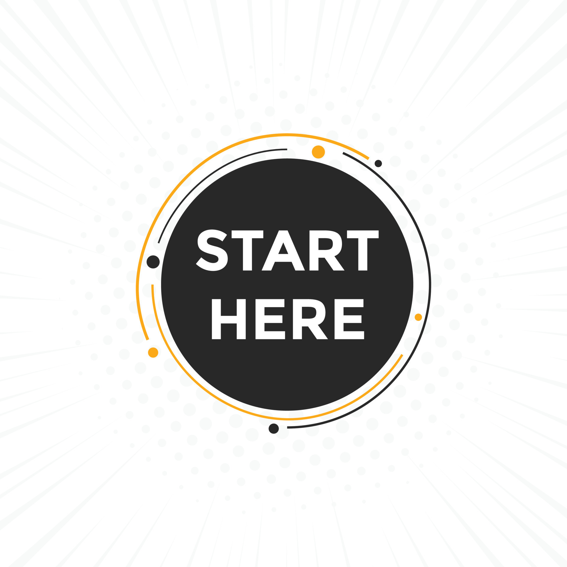 Start here button. Start here speech bubbles. Start here text web ...