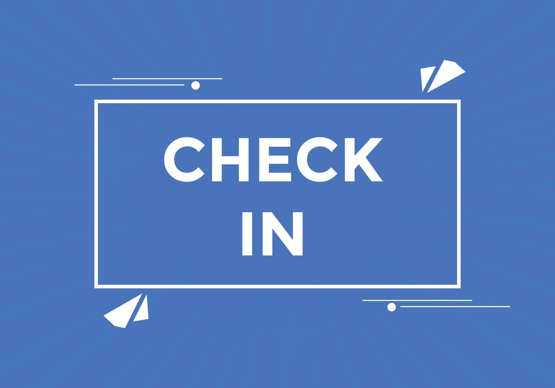 Check in text button. speech bubble. Check in Colorful web banner ...