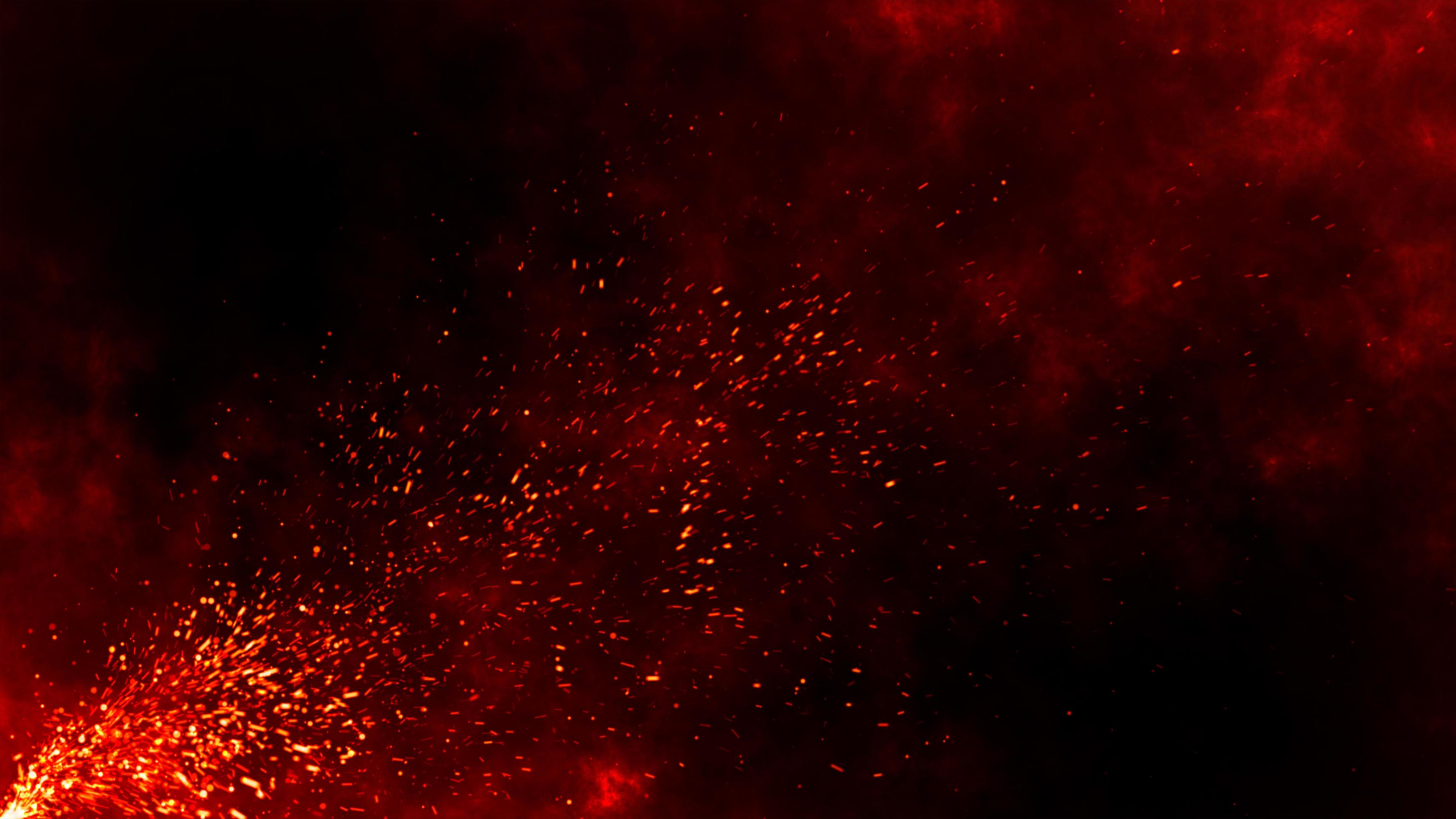 Flame Spark Particle Night Abstract Campfire Danger Burning Fire Heat Flash Effect Hell