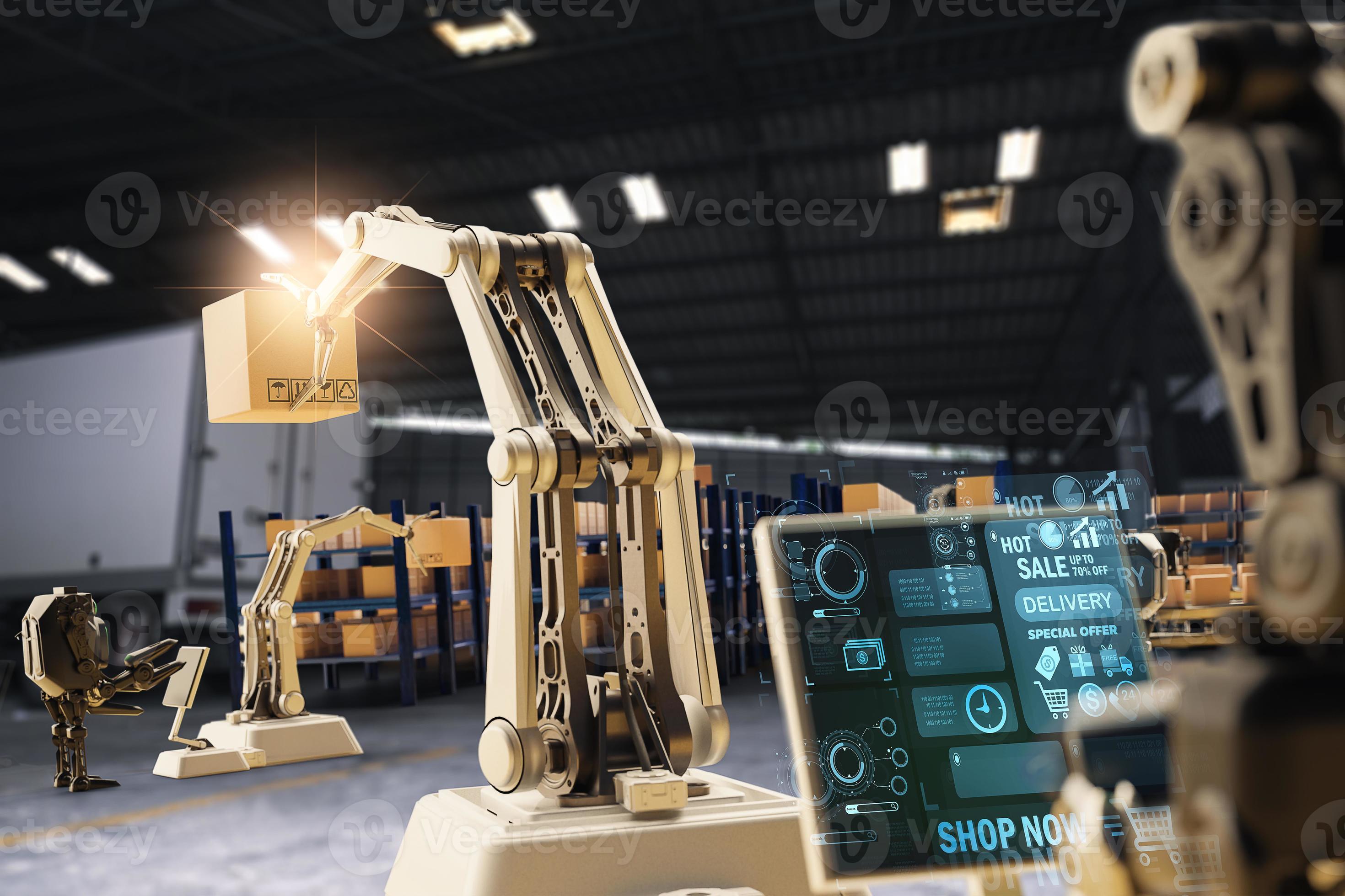 AI Robot arm Object for manufacturing industry technology Product ...