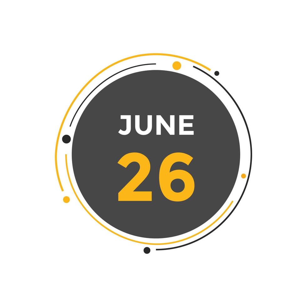 june 26 calendar reminder. 26th june daily calendar icon template ... june 26 calendar reminder. 26th june daily calendar icon template ...