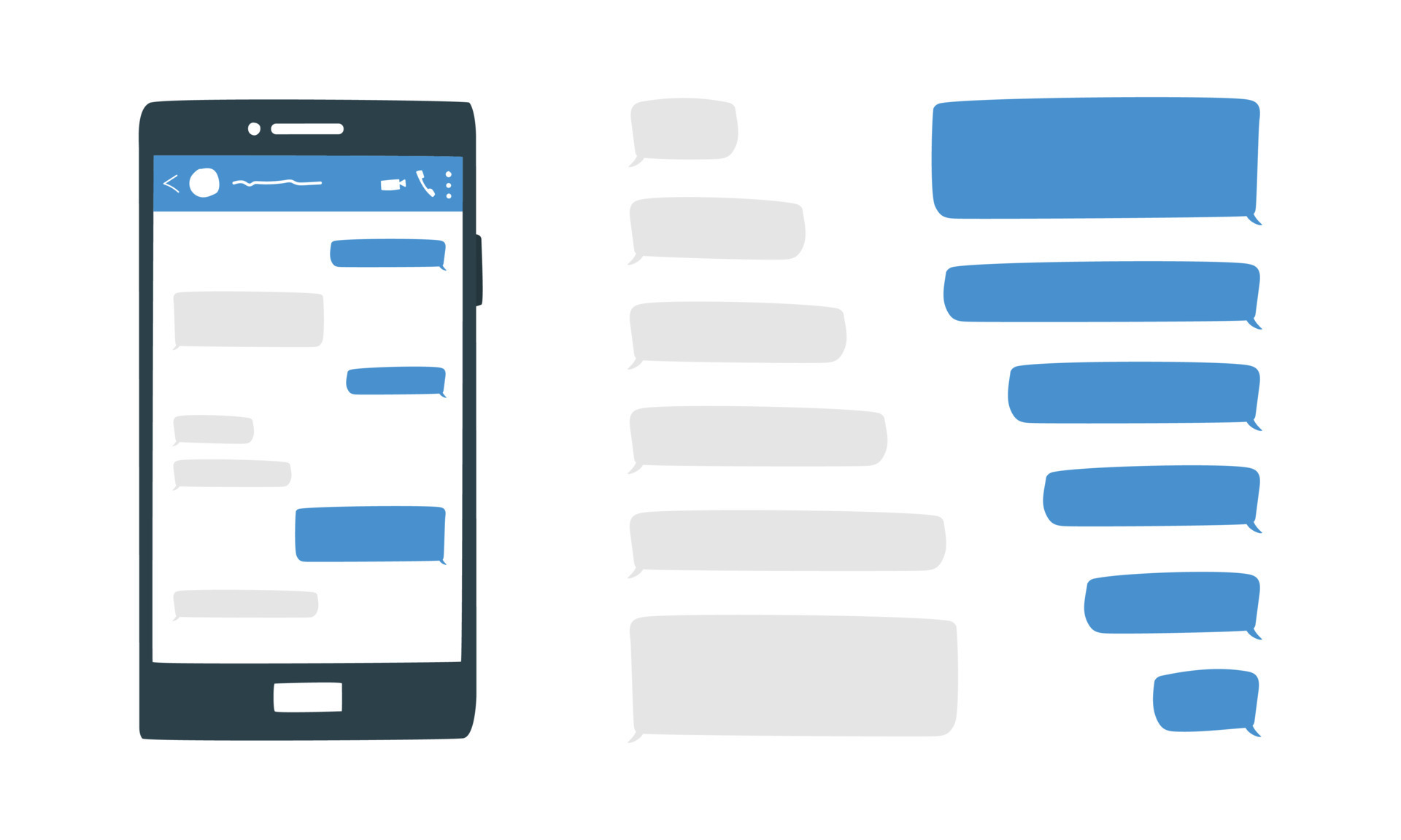 Blank message bubbles chat in cartoon style. Empty chat bubbles vector ... Blank message bubbles chat in cartoon style. Empty chat bubbles vector ...