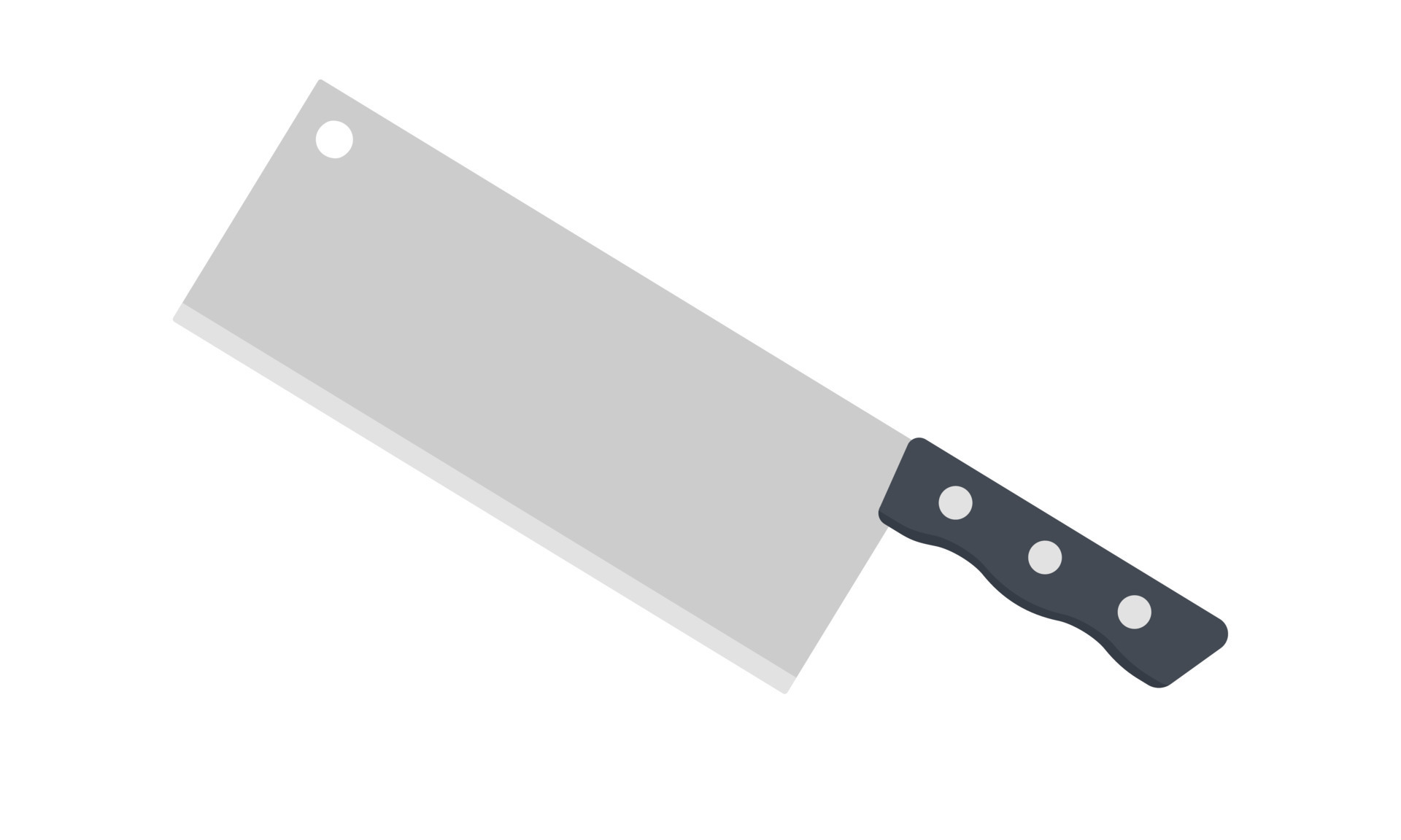 Large Sharp Cleaver Knife Clipart Vector Illustration Cleaver Knife With Plastic Handle Flat