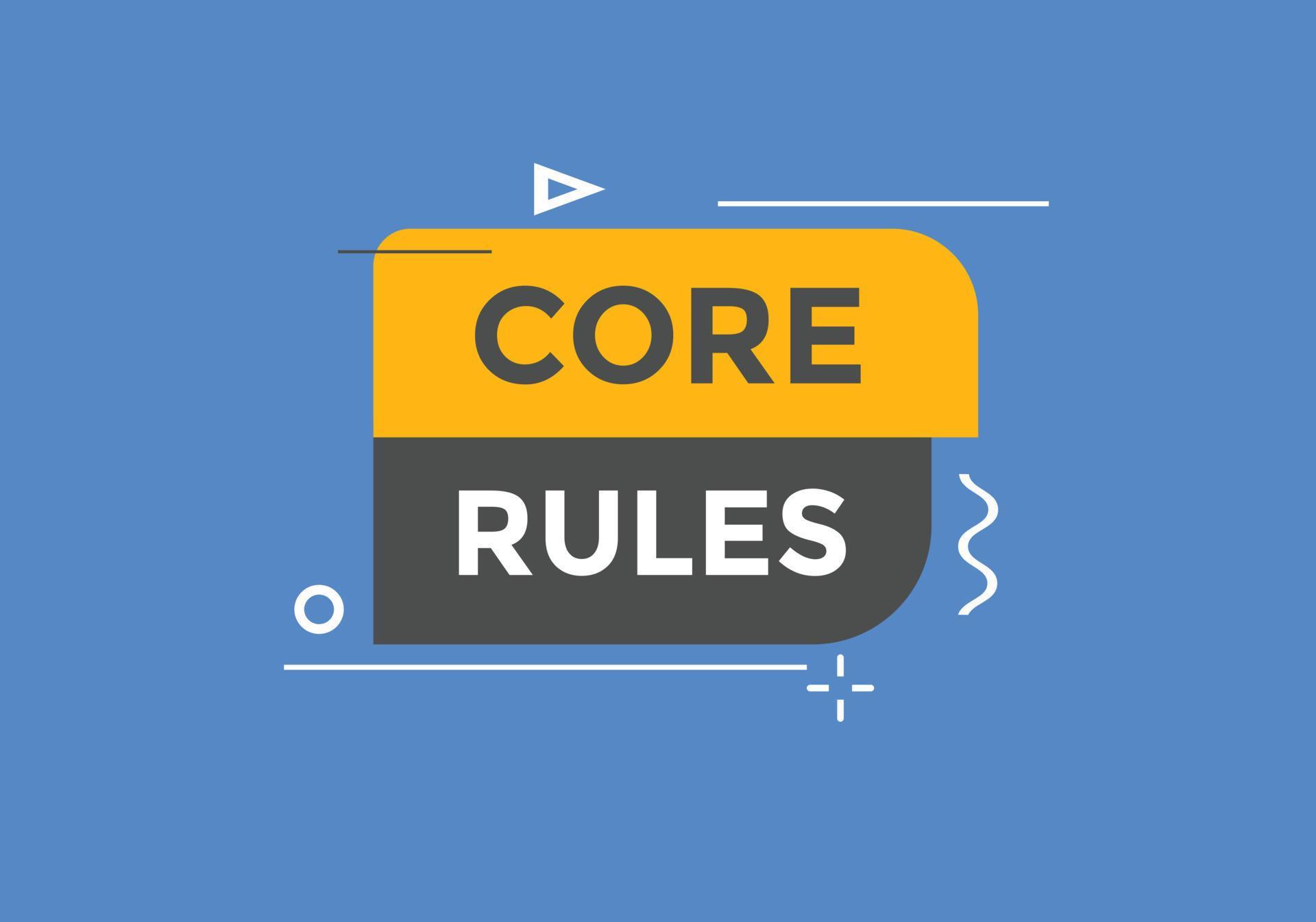 Core Rules Text Button Core Rules Speech Bubble Core Rules Text Web
