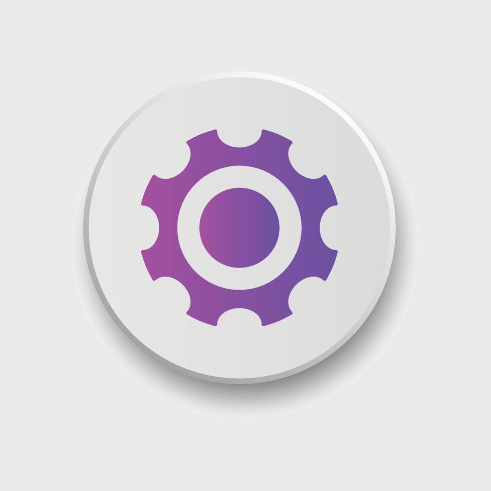 Setting icon for apps or web interface with button. Set of settings, Gear, Cog icon vector with ...