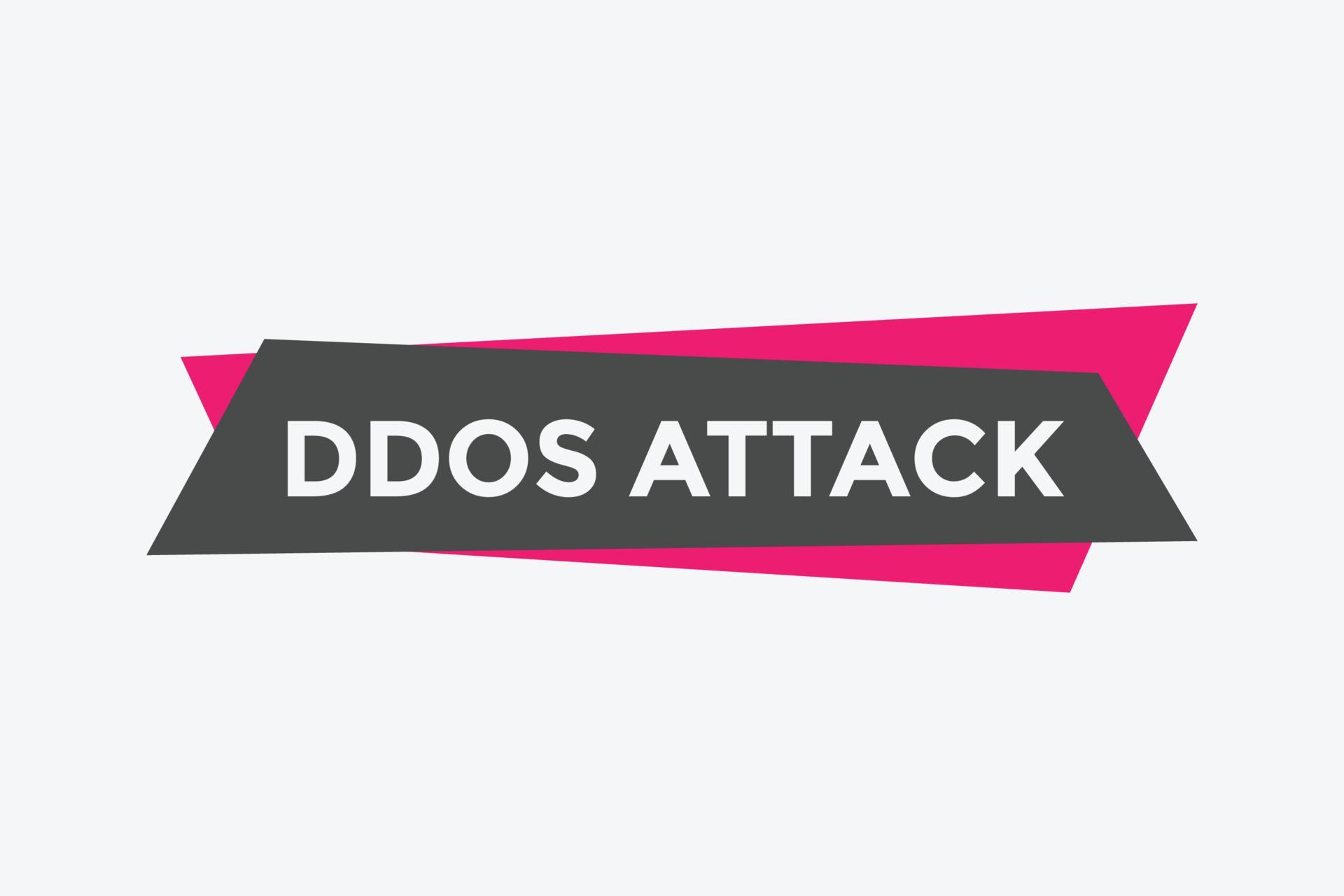 Ddos Attack Text Button Ddos Attack Speech Bubble Ddos Attack Text Web Template Vector