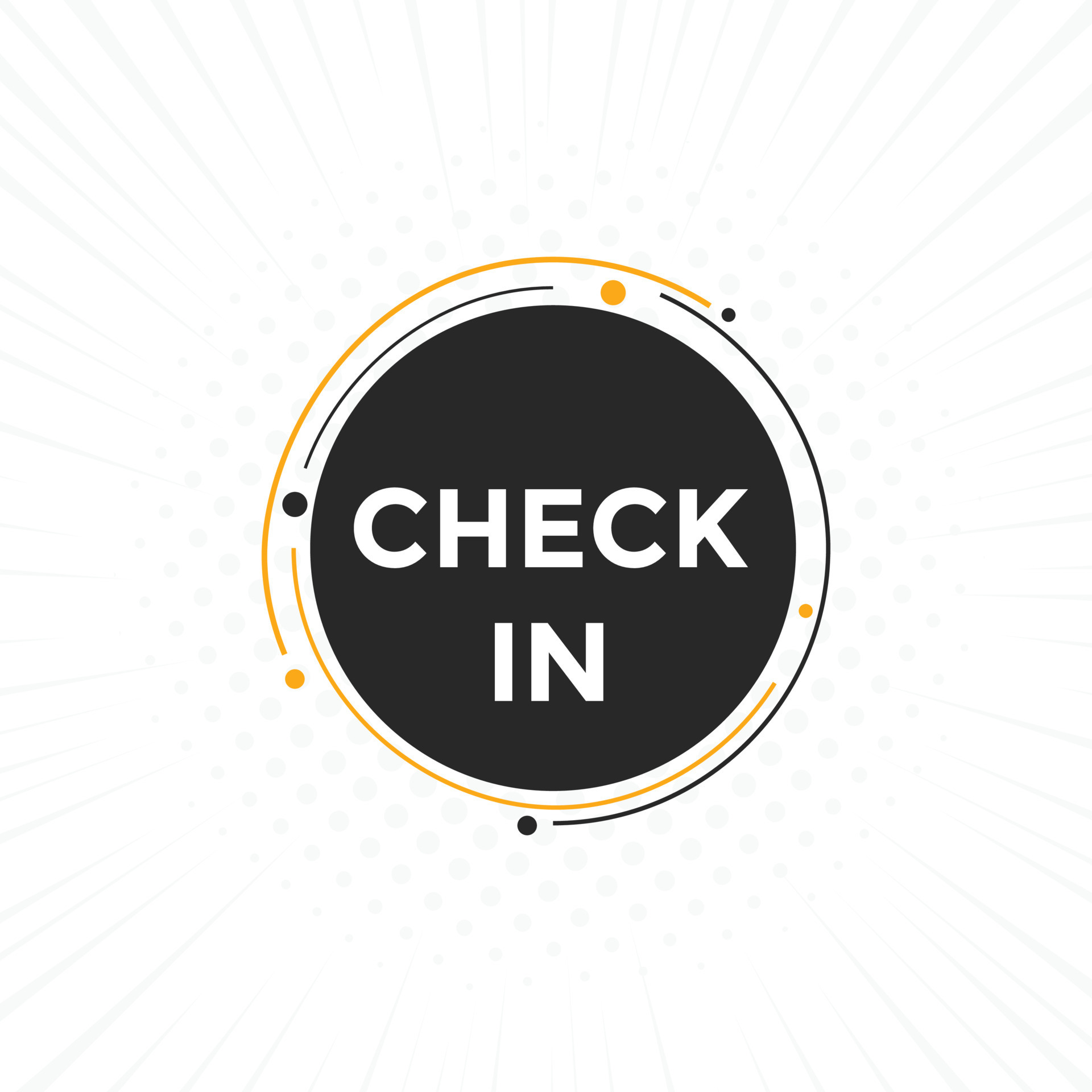 Check in text button. speech bubble. Check in Colorful web banner ...