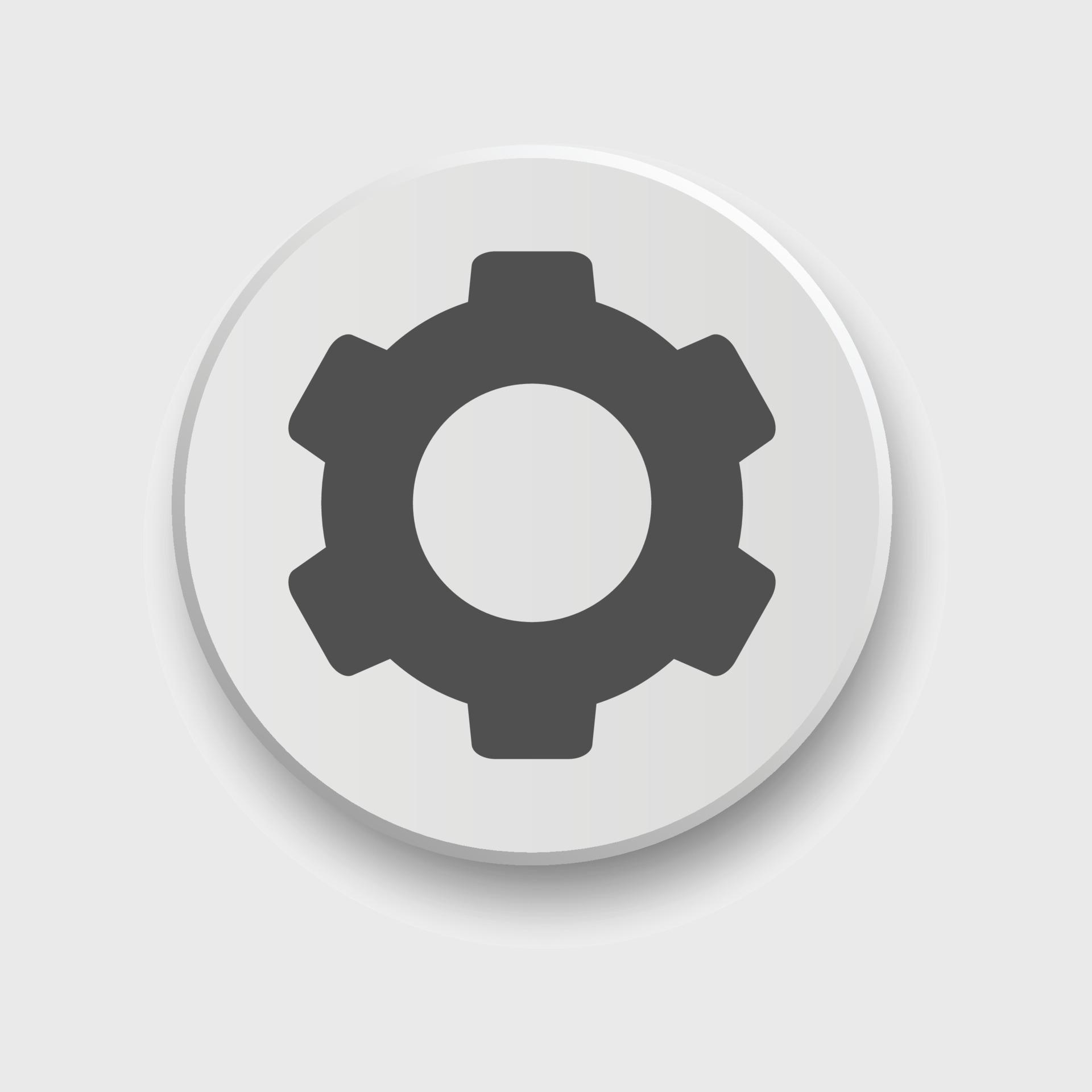 Setting icon for apps or web interface with button. Set of settings, Gear, Cog icon vector with ...