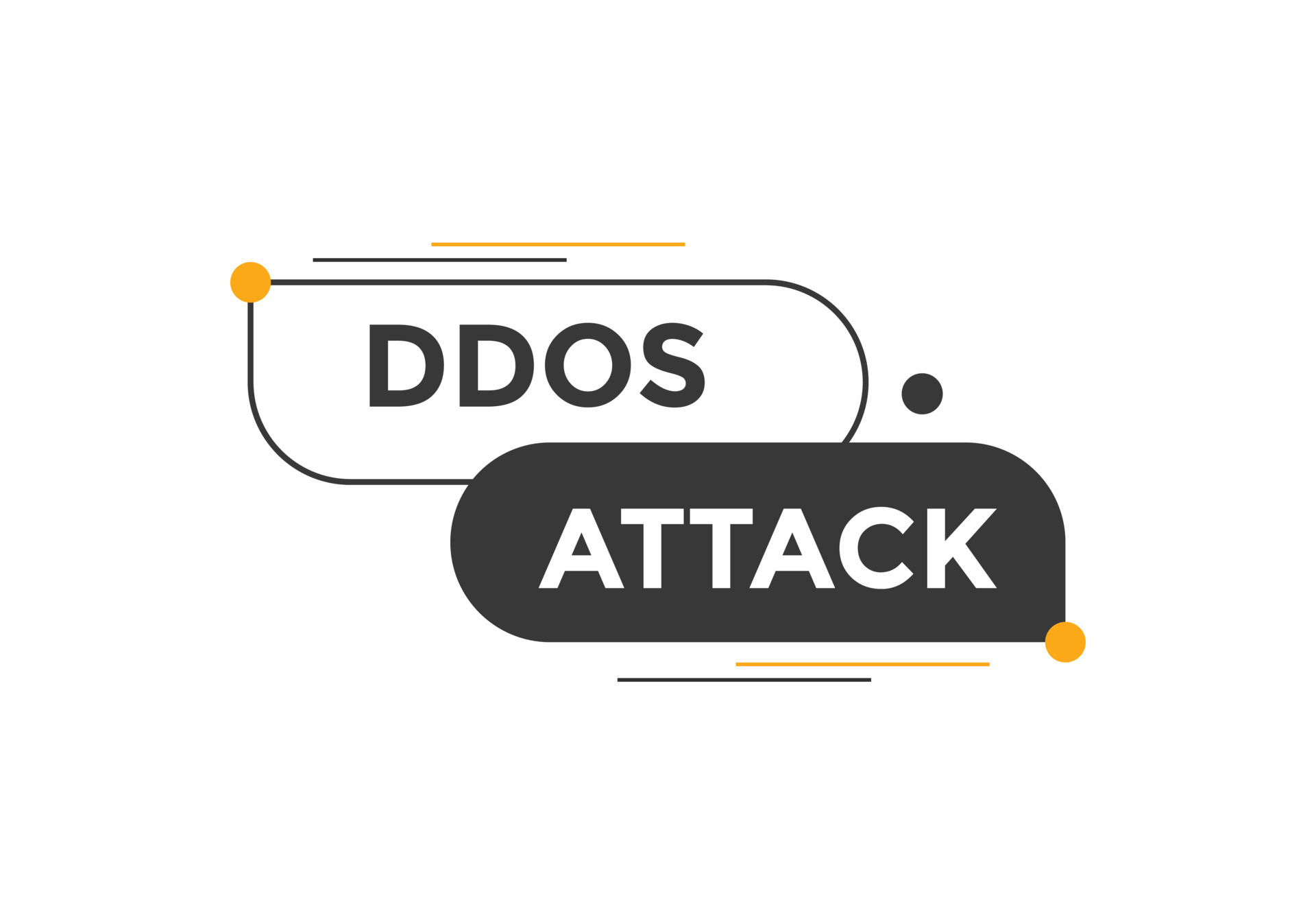 Ddos Attack Text Button Ddos Attack Speech Bubble Ddos Attack Text Web Template Vector