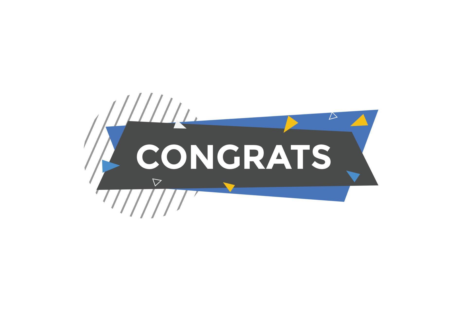 congrats text button. speech bubble. congrats Colorful web banner ...