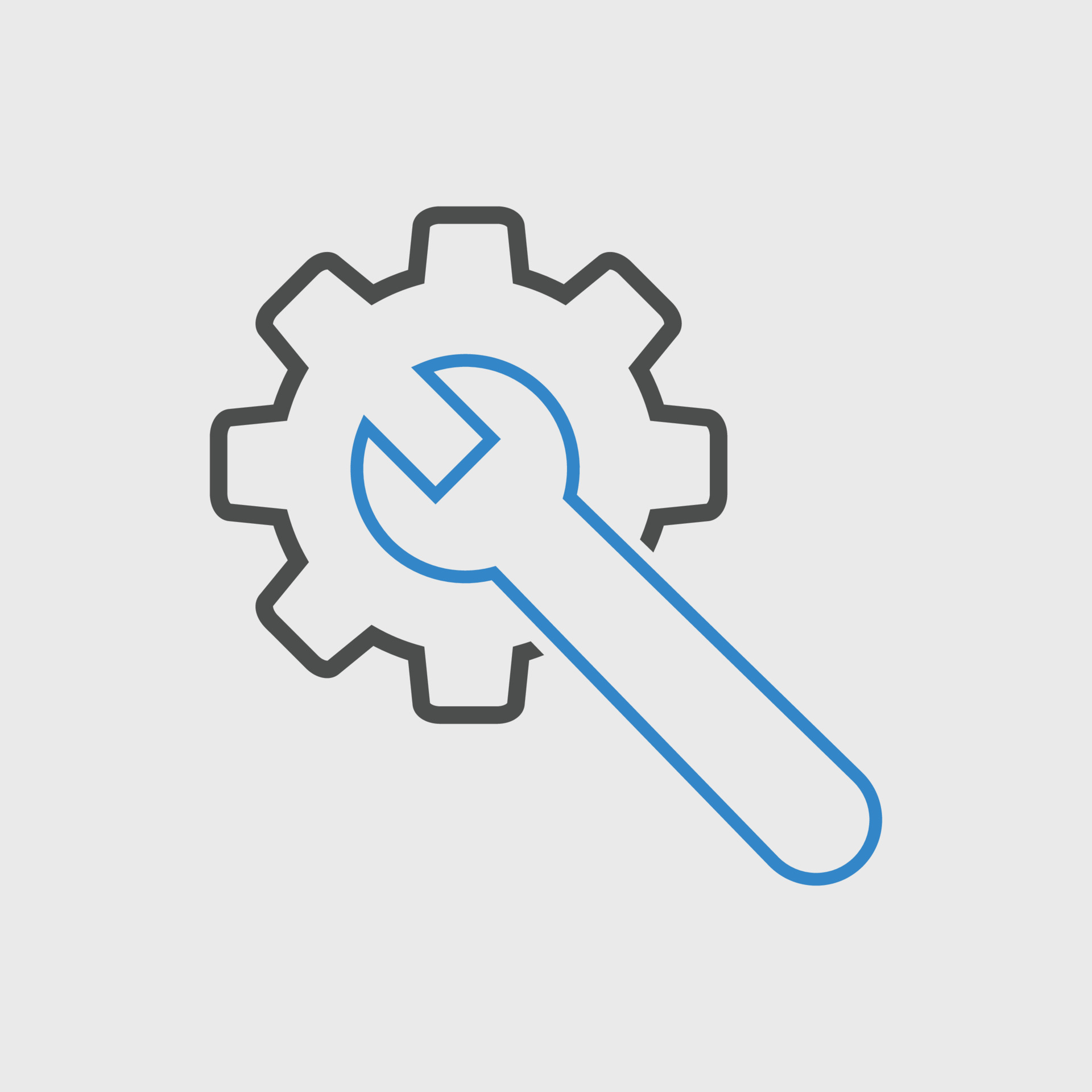 Setting Gear Line Icon Symbol For Ui Social Media Website Isolated On