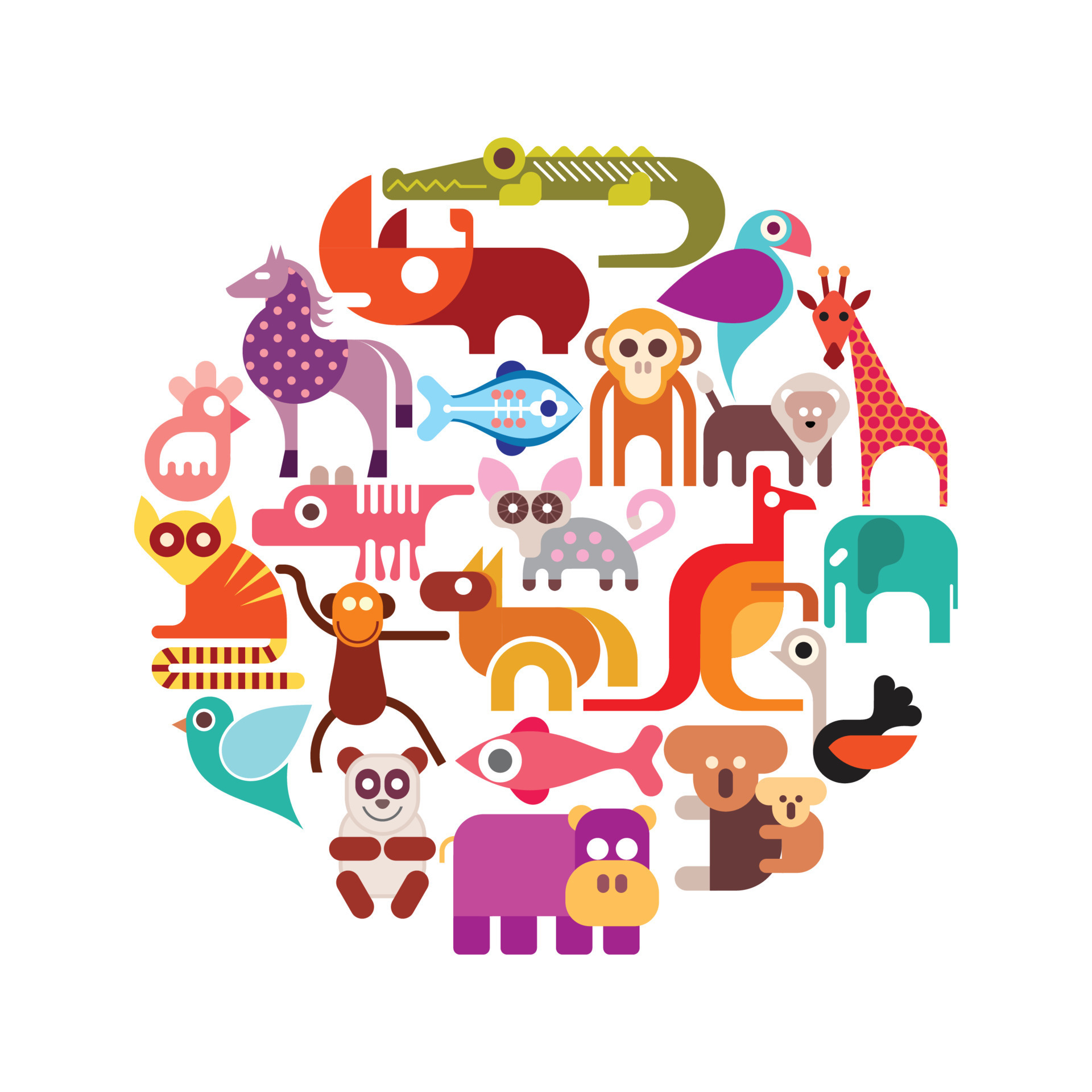 Zoo Animals vector 11073236 Vector Art at Vecteezy