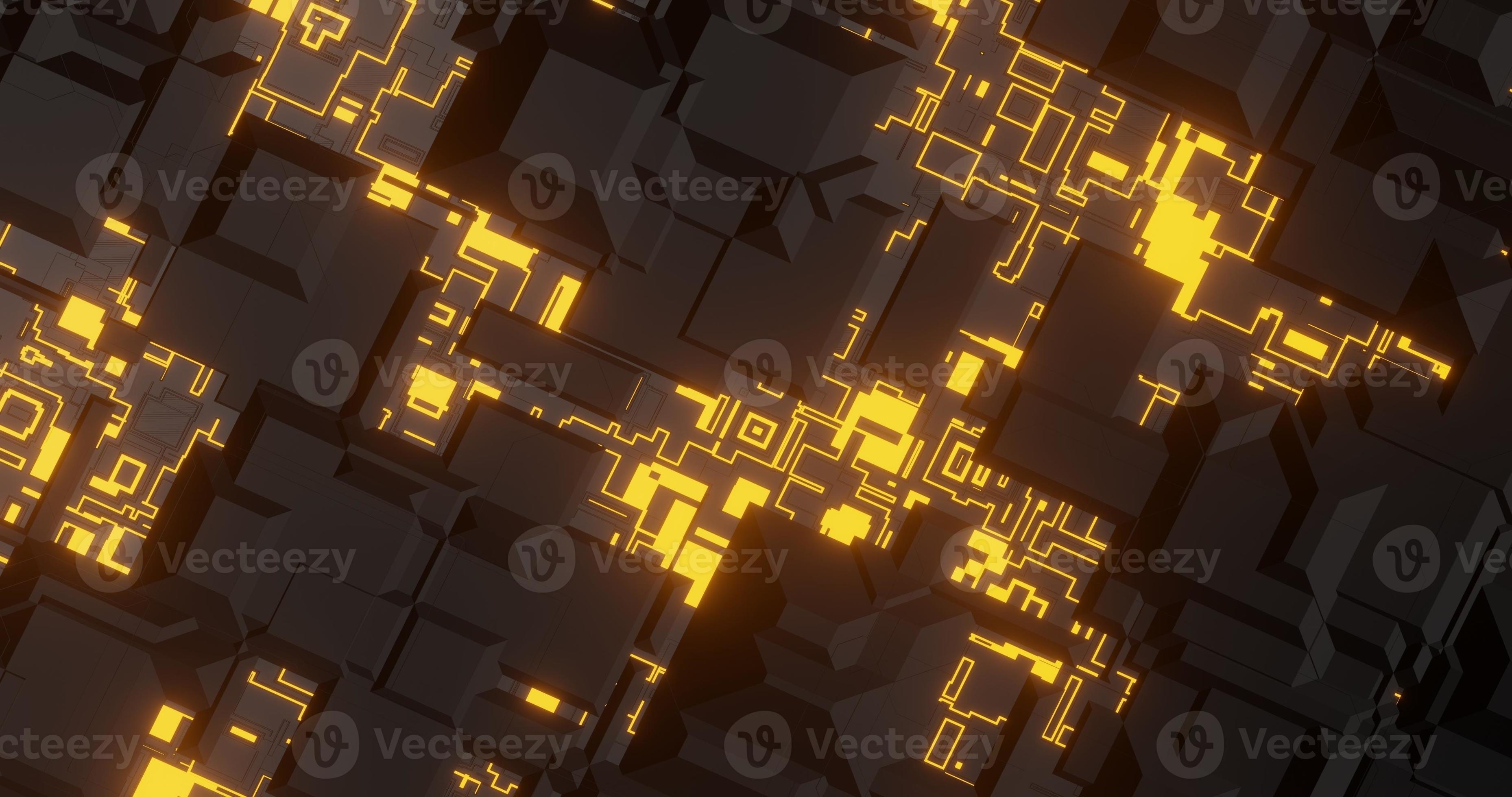 abstract background using geometric texture patterns and bright yellow lines identical to tech ...