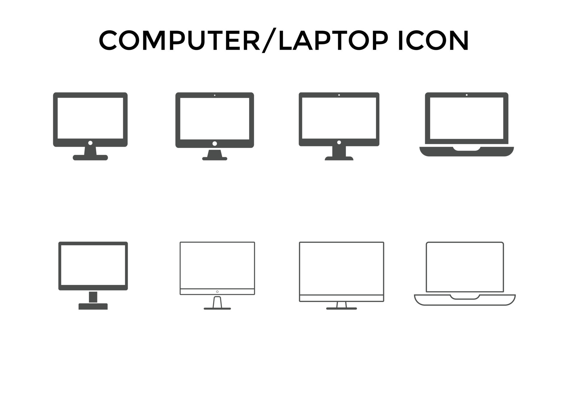 Set of Computer laptop icons Vector illustration. moderne Computer ...