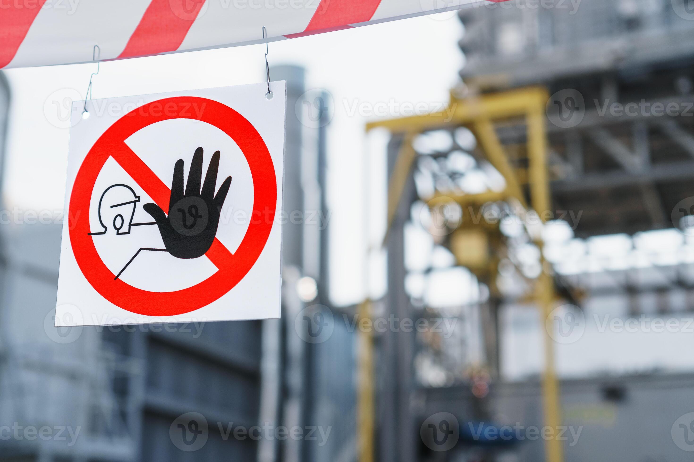 Prohibiting poster Unauthorized entry is prohibited with a protective ...